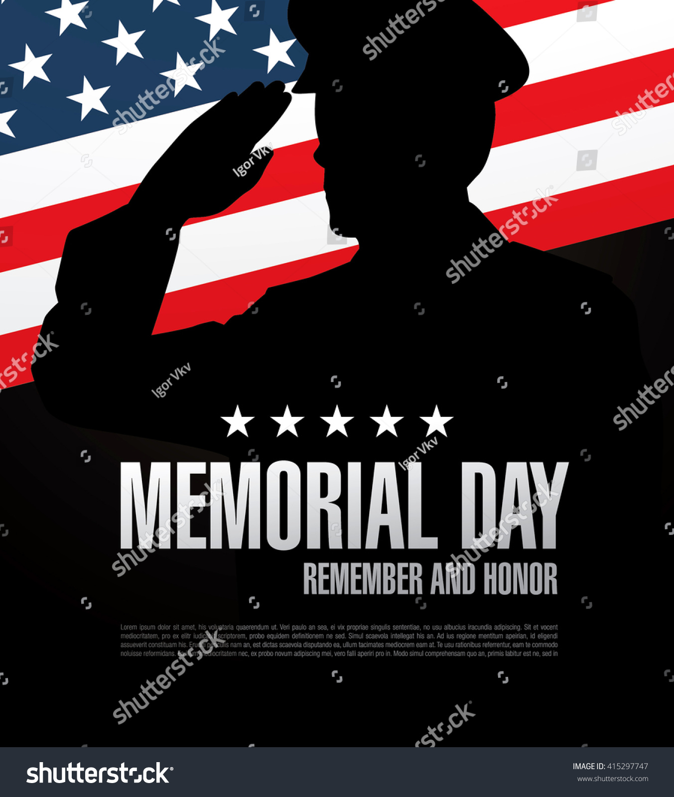 Memorial Day Remember Honor Vector Illustration: vector de stock (libre ...