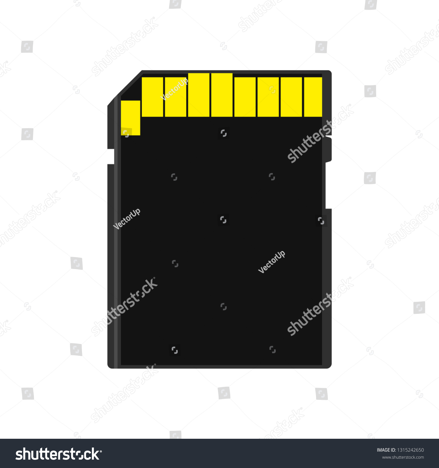 Memory Card Back View Symbol Store Stock Vector (Royalty Free ...