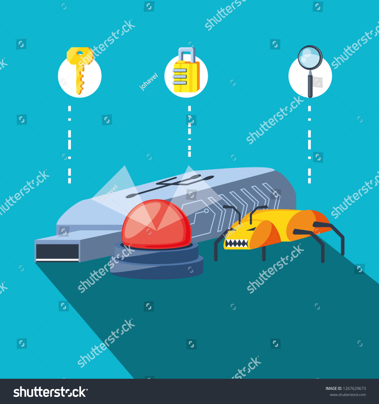 Memory Usb Icons Cyber Security Stock Vector (Royalty Free) 1267629673 ...