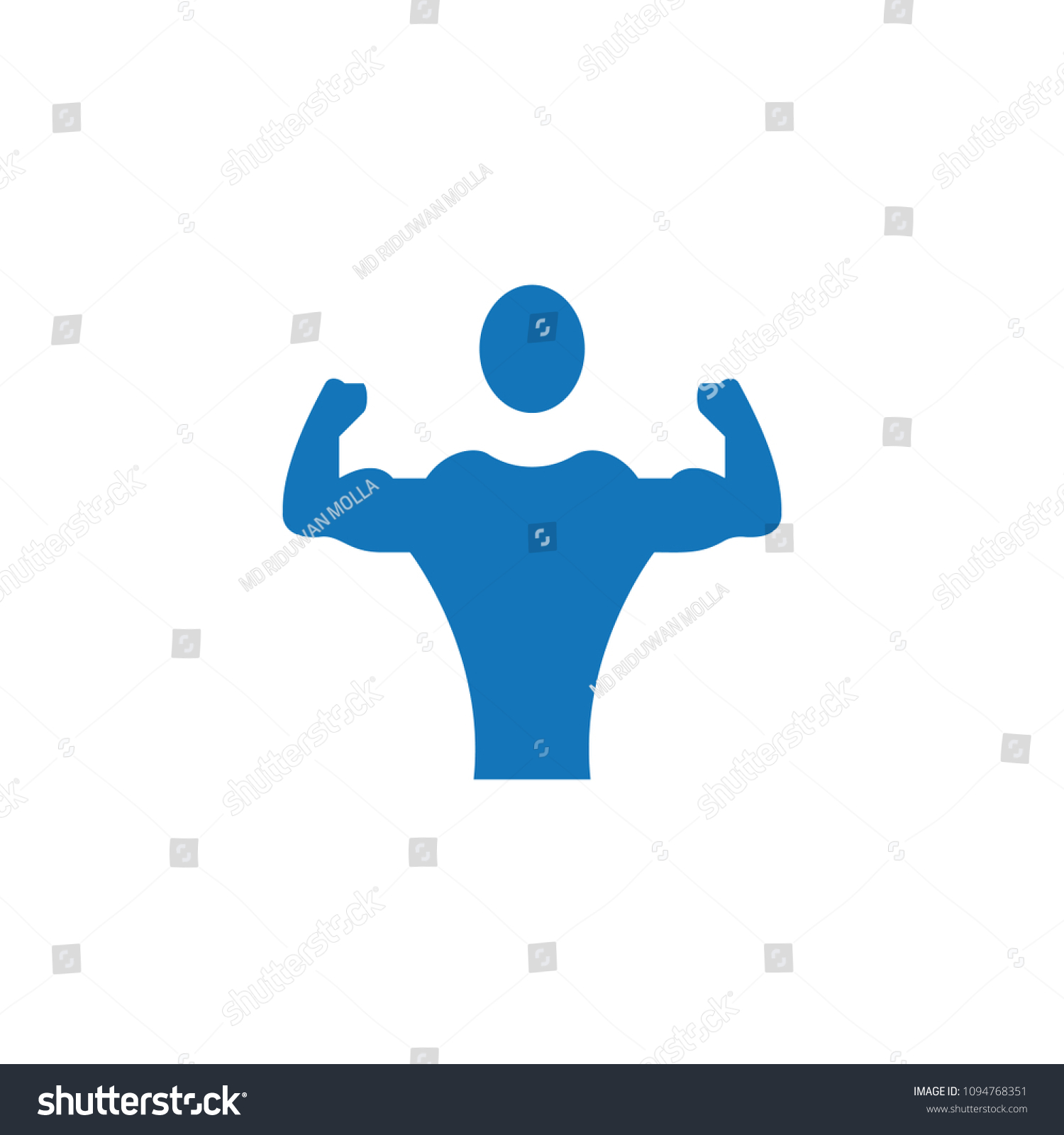 Men Bodybuilder Icon Blue Stock Vector (Royalty Free) 1094768351