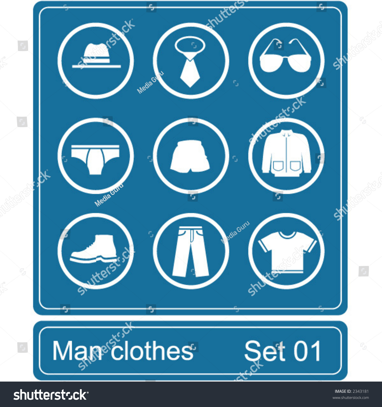 Men Clothes Icon Set Stock Vector (Royalty Free) 2343181 | Shutterstock