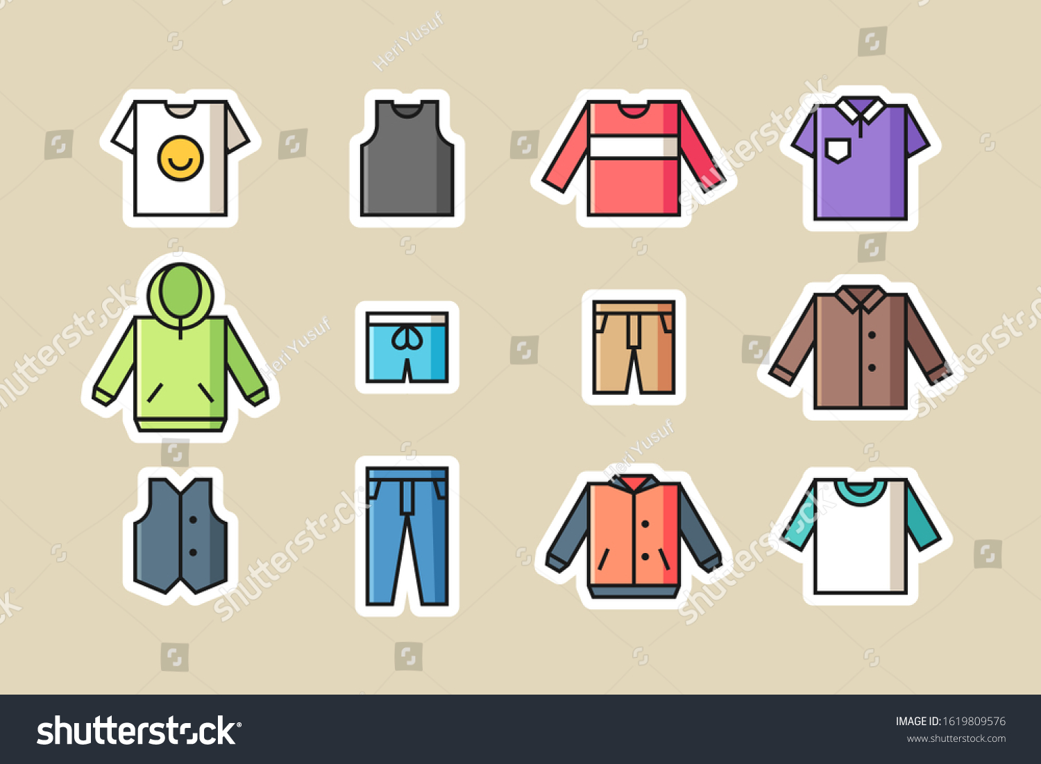Men Clothes Icon Set Vector Design Stock Vector (Royalty Free ...