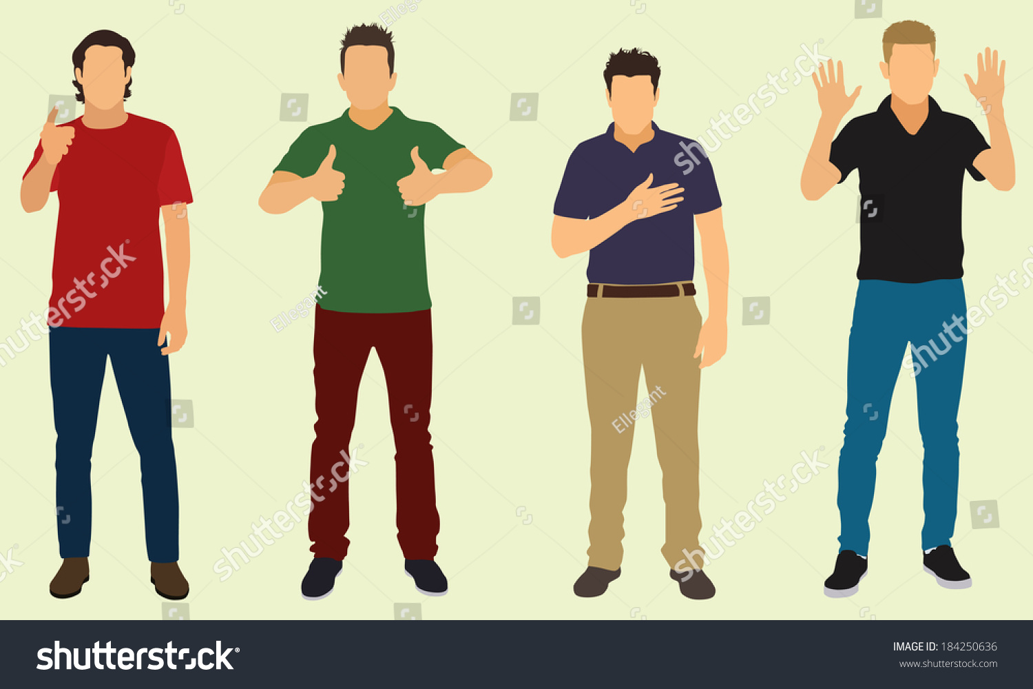 Men Doing Hand Gestures Stock Vector (Royalty Free) 184250636 ...