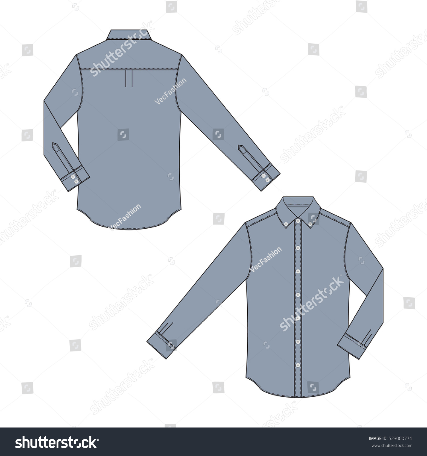 Men Dress Shirt Template 库存矢量图(免版税)523000774 Shutterstock