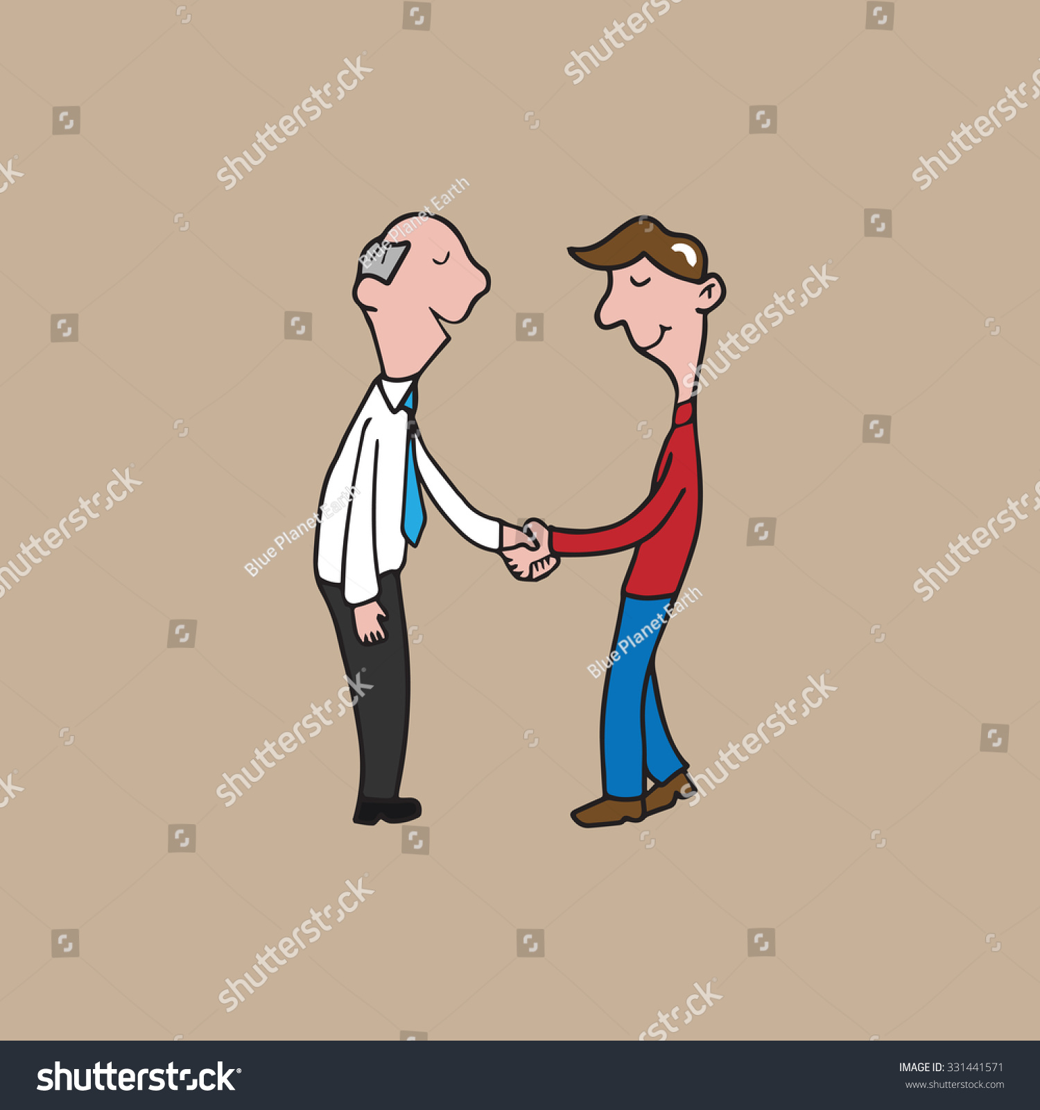 Men Handshake Cartoon Drawing Vector: vector de stock (libre de ...