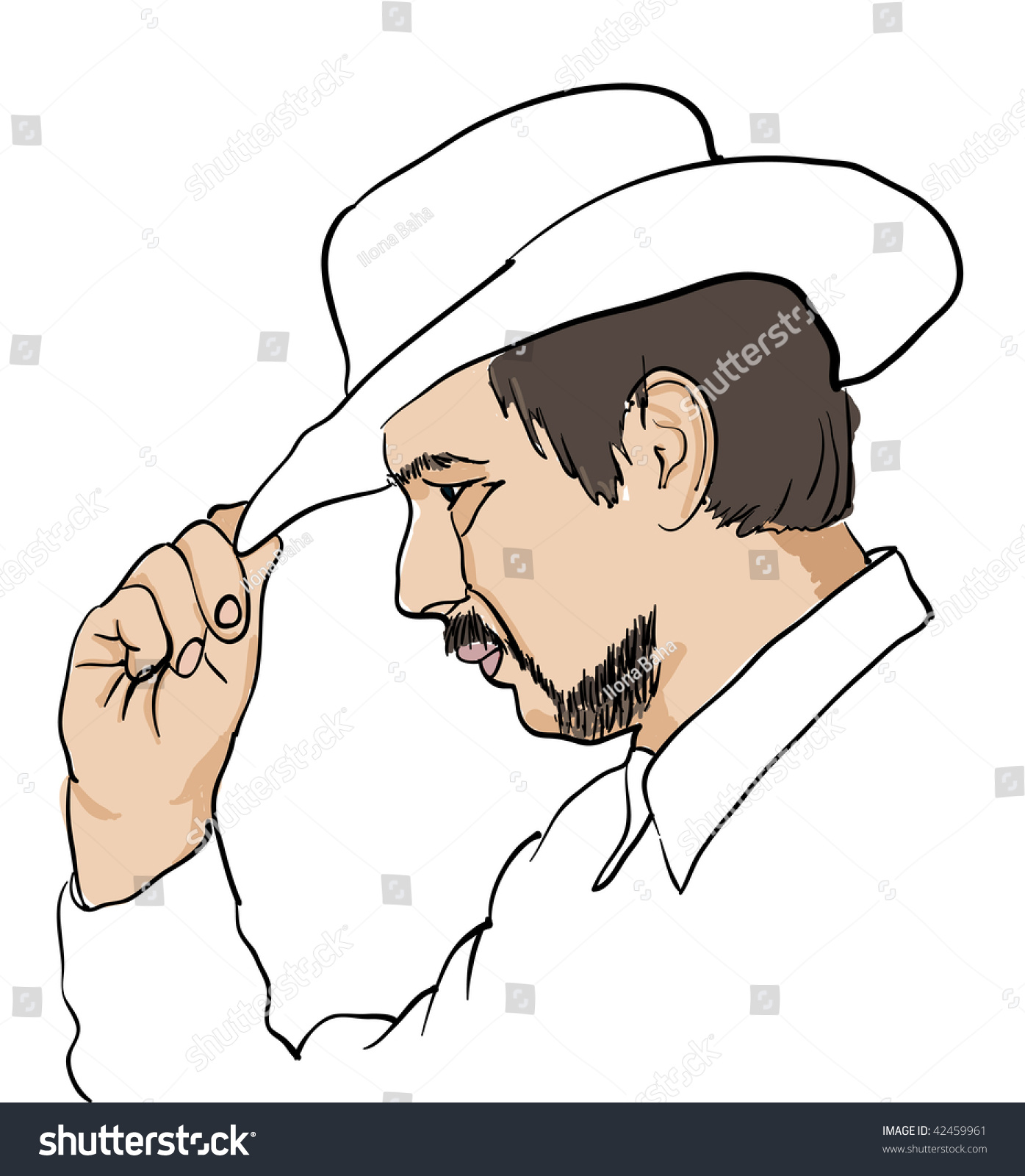 Men Black Hat Over White Vector Stock Vector (Royalty Free) 42459961 ...