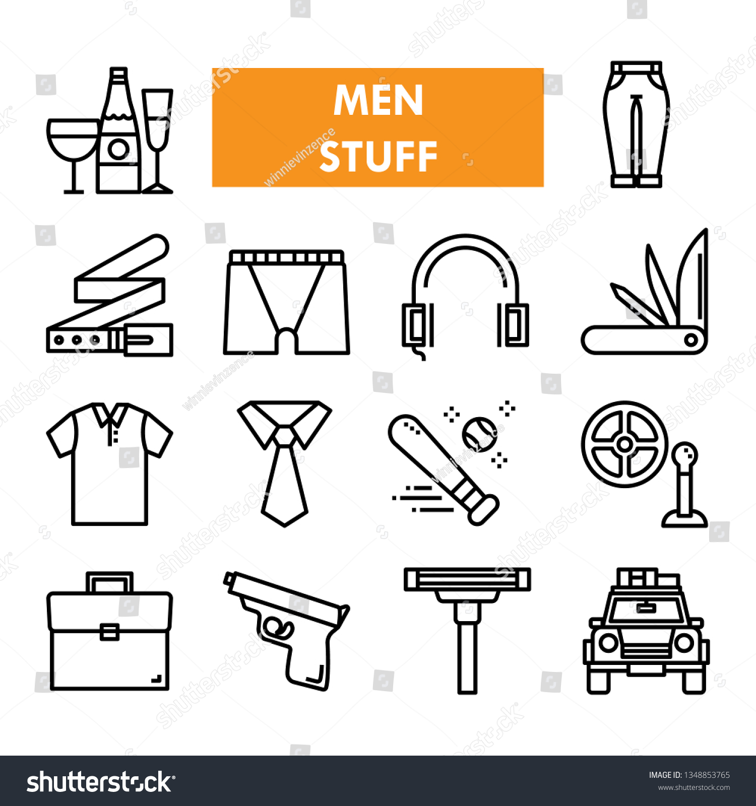 2,654 Men stuff icon Images, Stock Photos & Vectors | Shutterstock