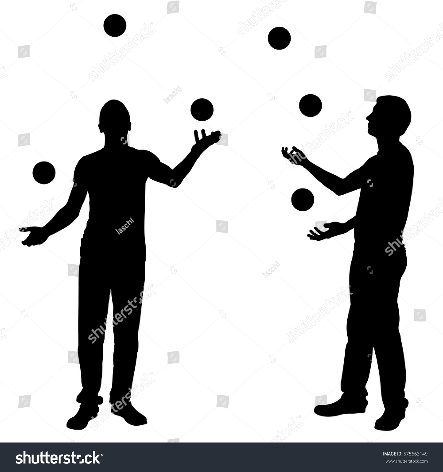 Men Juggling Balls Isolated Stock Vector 575663149 - Shutterstock