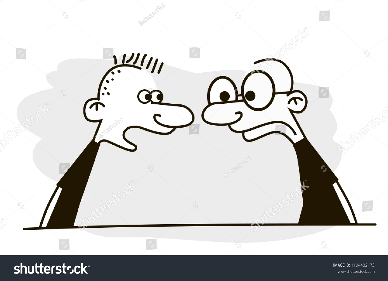 Men Looking Each Other Funny Vector Stock Vector (Royalty Free) 1104432173