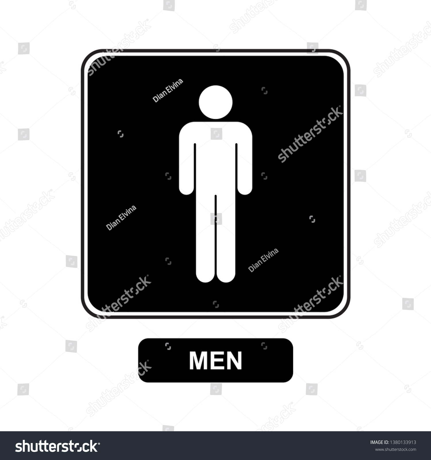 Men Restroom Sign Vector Stock Vector (Royalty Free) 1380133913