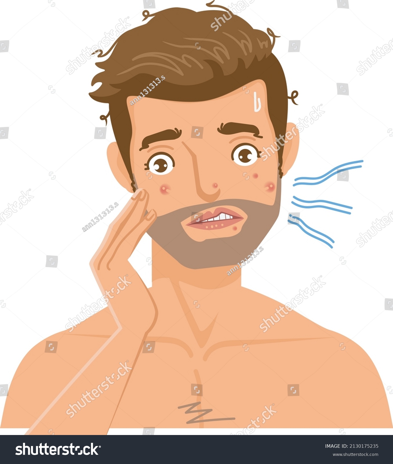 Mens Facial Skin Problems Vector Stock Vector (Royalty Free) 2130175235 ...