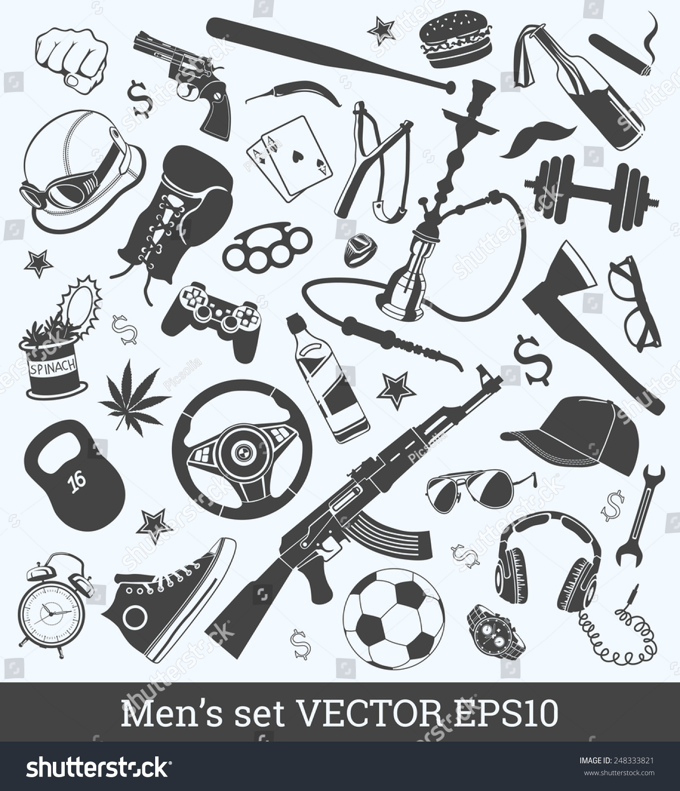 Mens Things Vector Graphic Set Stock Vector (Royalty Free) 248333821