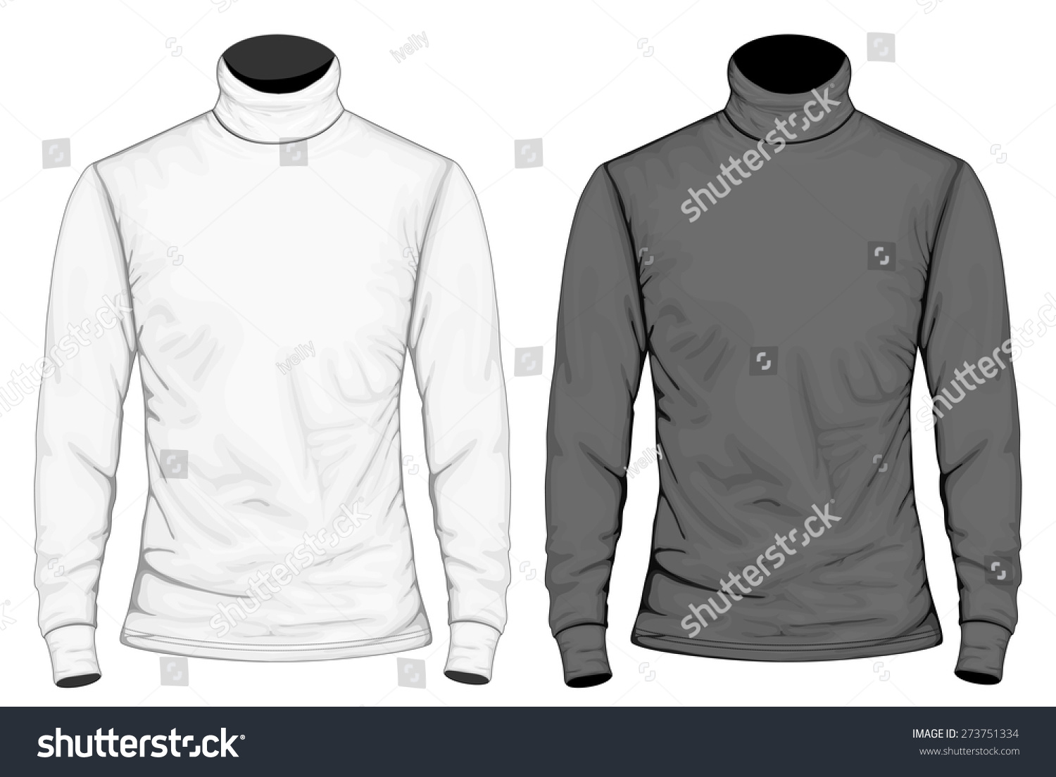 Mens Turtleneck Front View Vector Illustrtation Stock Vector (Royalty ...