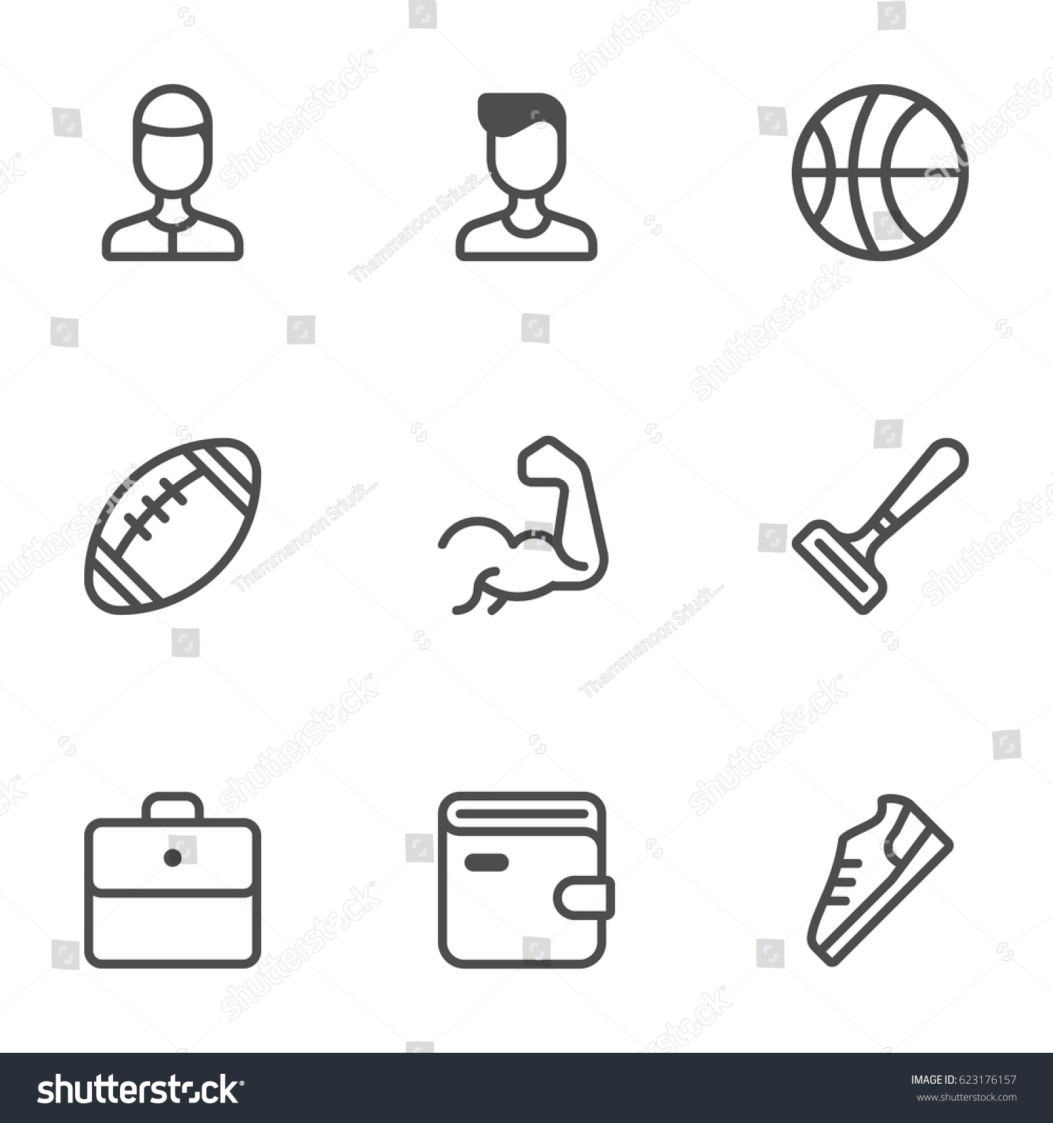 Men Symbol Icon Set Vector Stock Vector (Royalty Free) 623176157 ...