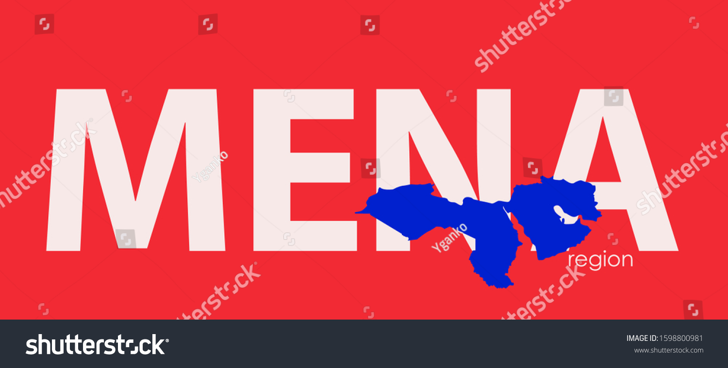 Mena Region Map Vector Illustration Eps10 Stock Vector (Royalty Free ...