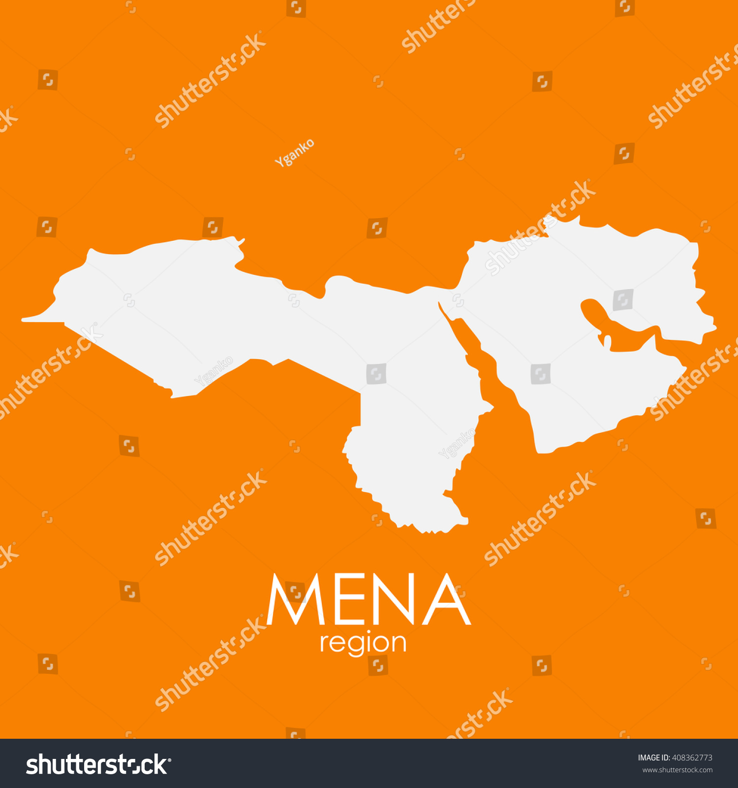 Mena Region Map Vector Illustration Eps10 - 408362773 : Shutterstock