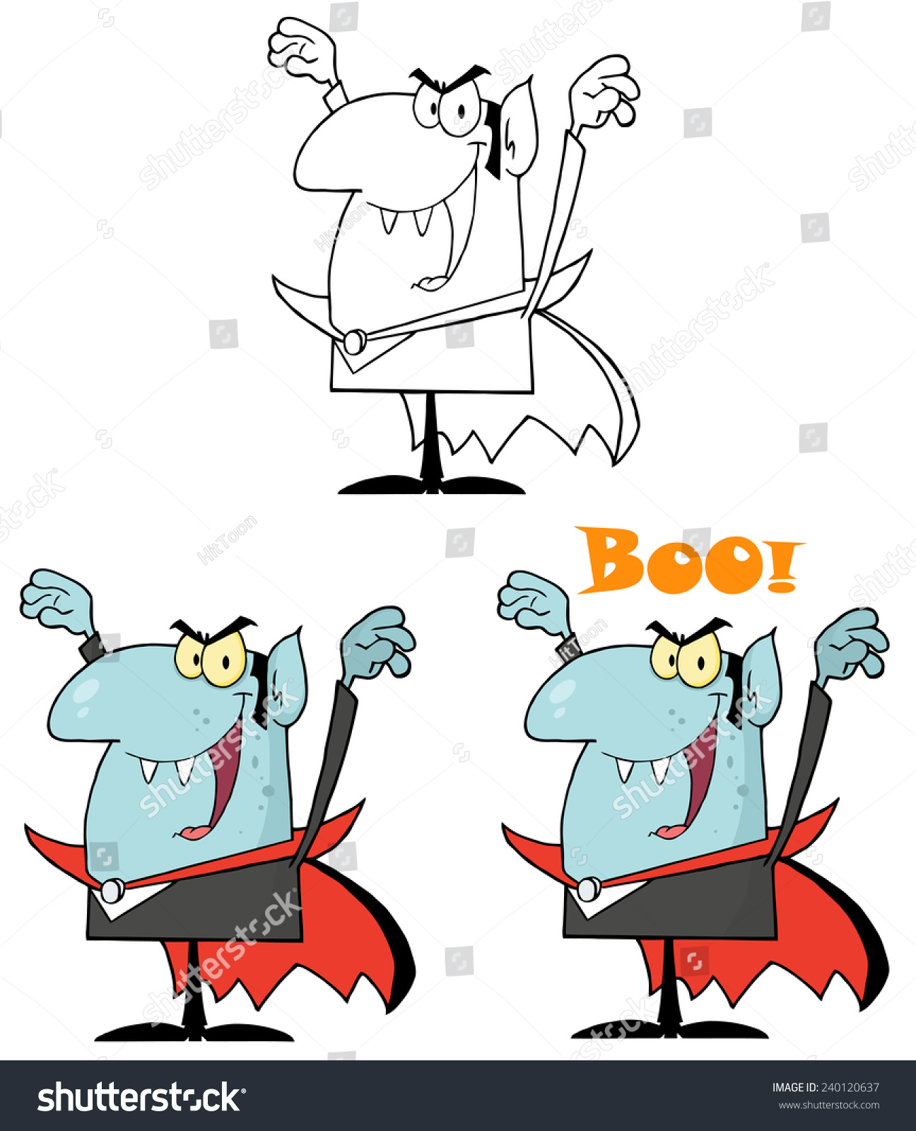 Menacing Vampire Cartoon Character Vector Collection Stock Vector ...