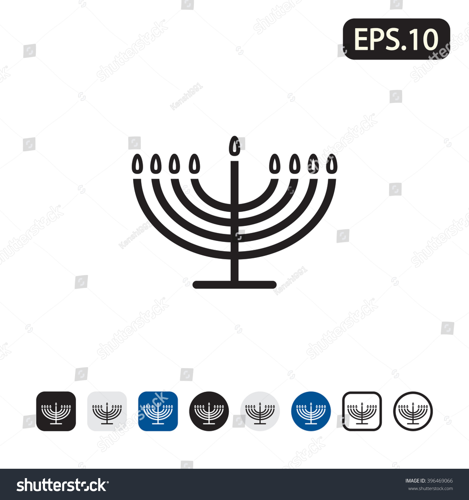 Menorah Icon Vector Illustration: vector de stock (libre de regalías ...