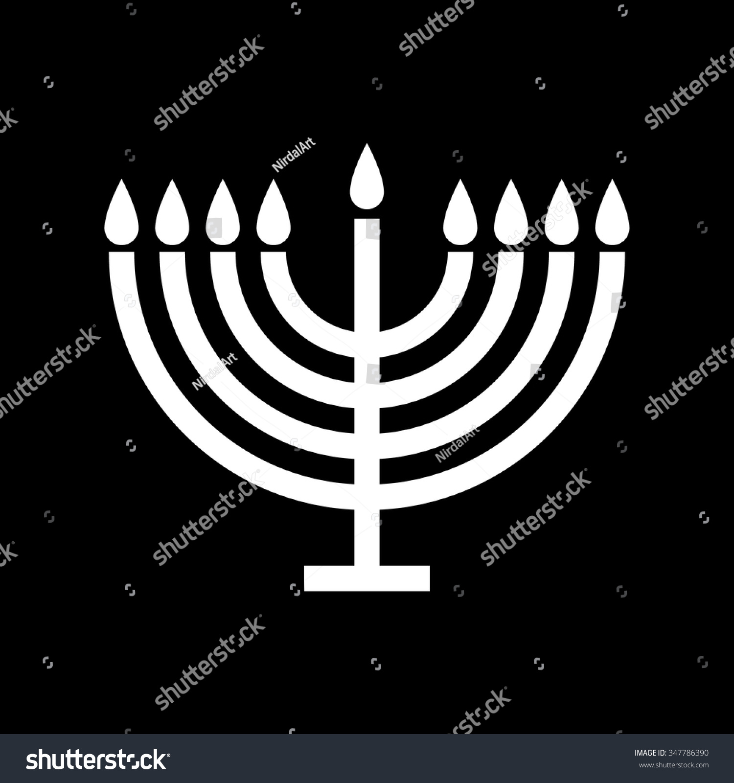 Menorah Symbol Vector Illustration Stock Vector (Royalty Free ...