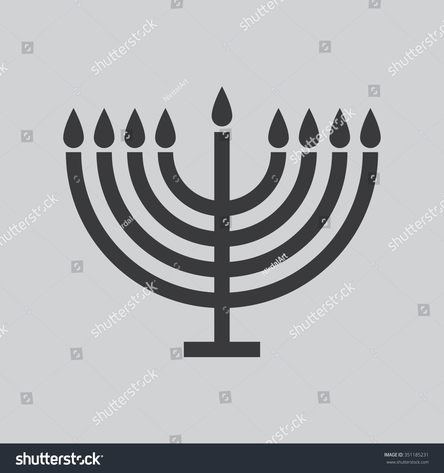 Menorah Symbol Vector Illustration Stock Vector (Royalty Free) 351185231