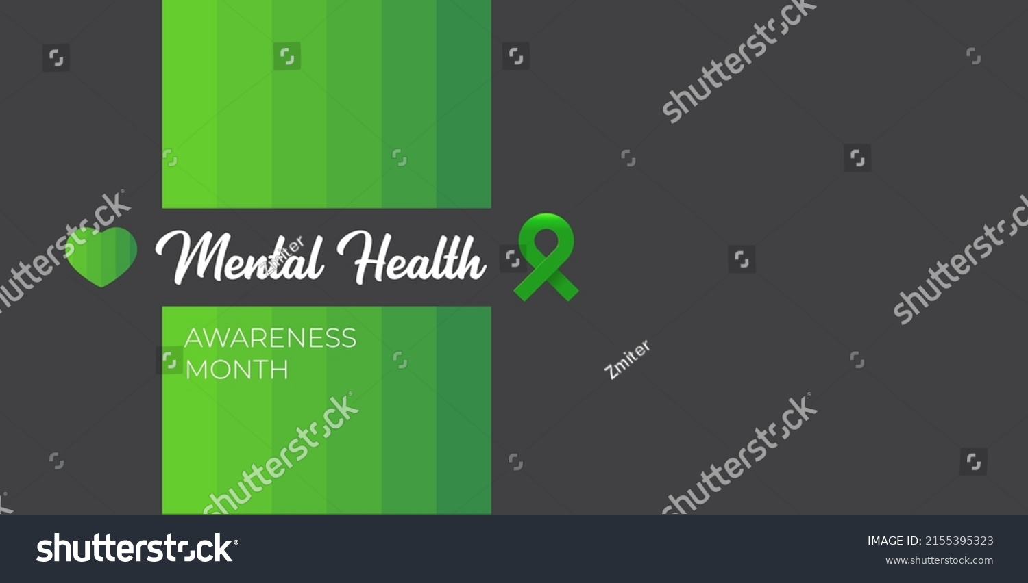 Mental Health Awareness Month Horizontal Banner Stock Vector (Royalty ...