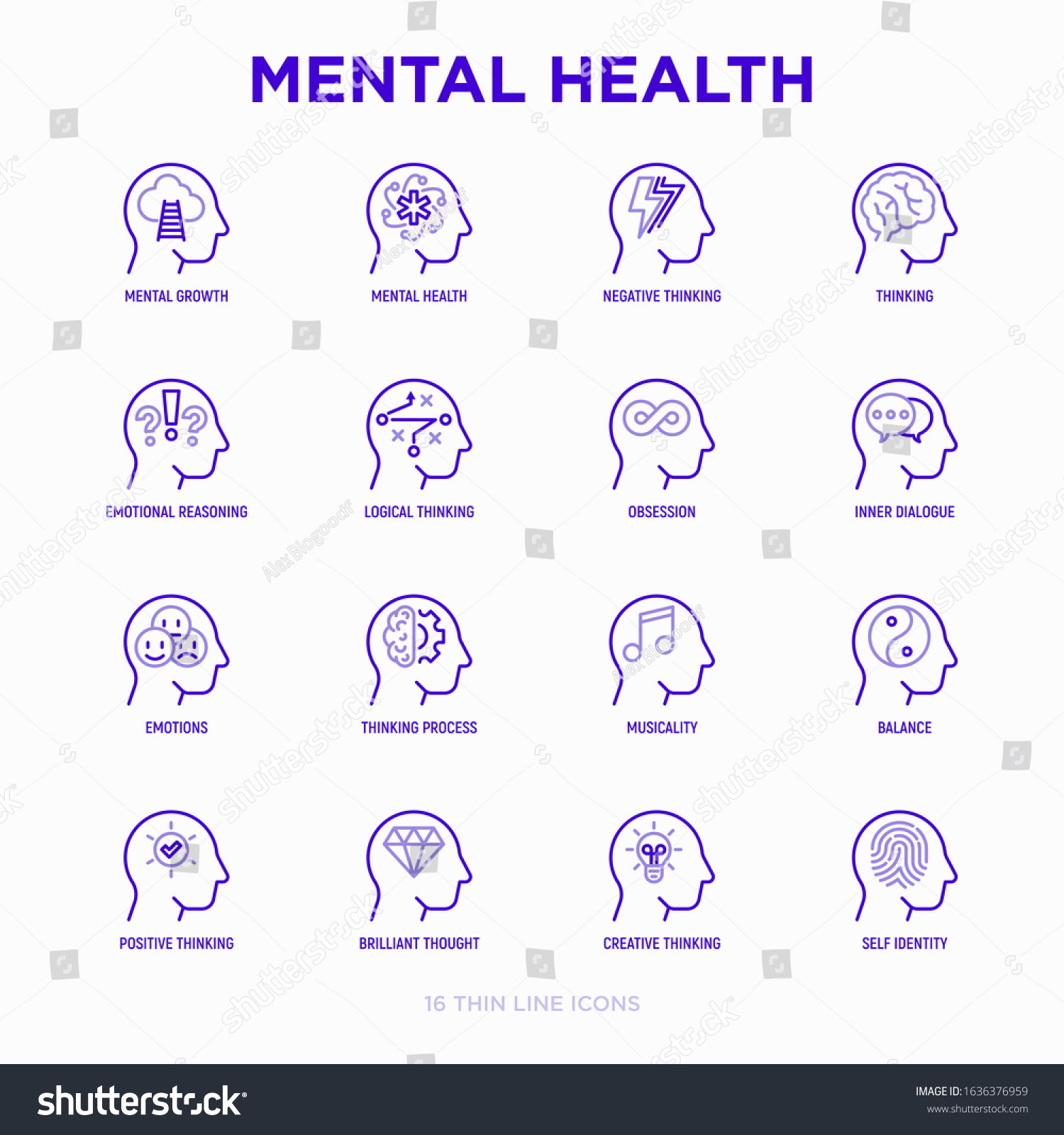 Mental Health Thin Line Icons Set Stock Vector (Royalty Free ... Mental Health Thin Line Icons Set Stock Vector (Royalty Free ...