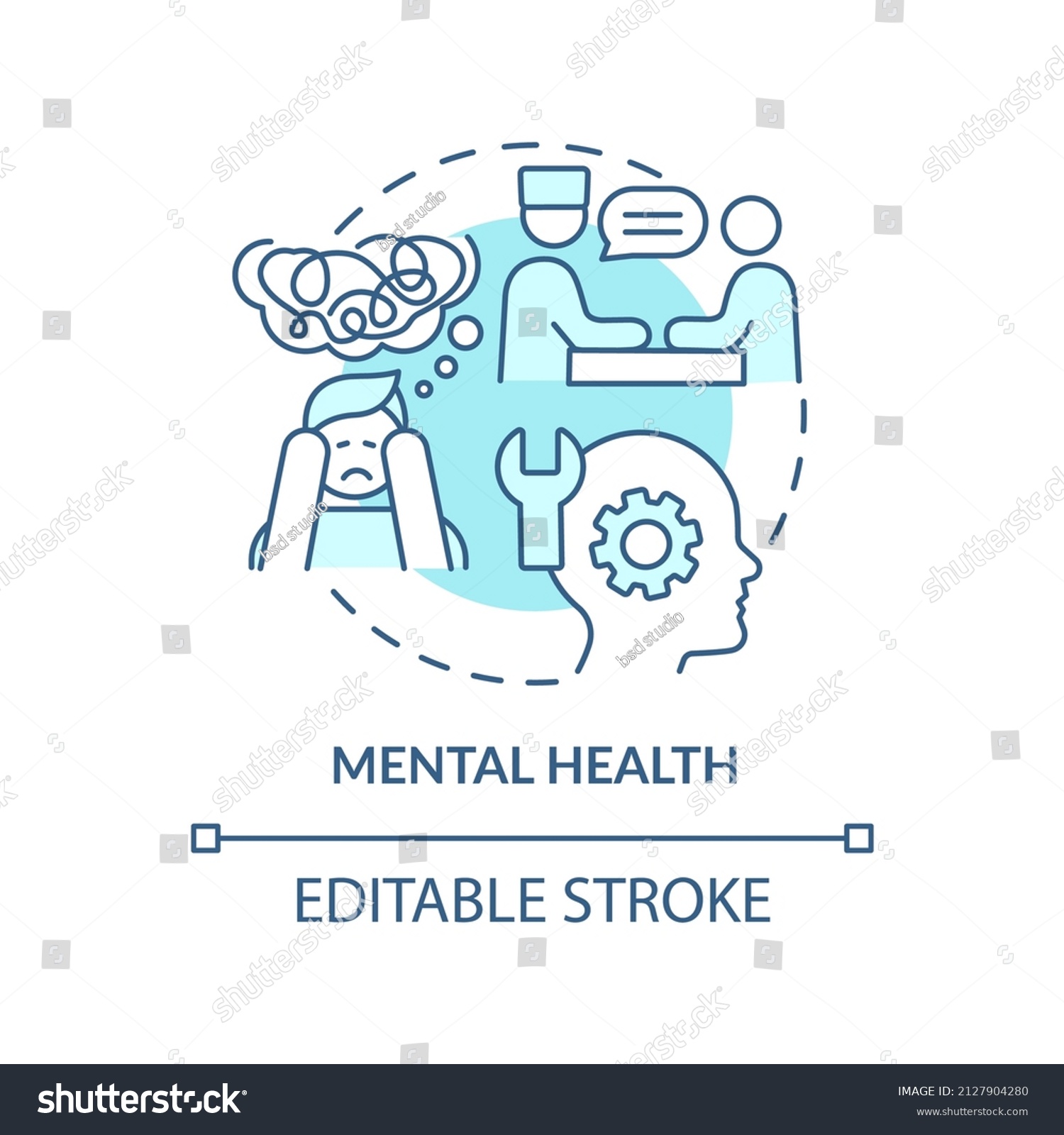 Mental Health Turquoise Concept Icon Psychological Stock Vector ... Mental Health Turquoise Concept Icon Psychological Stock Vector ...