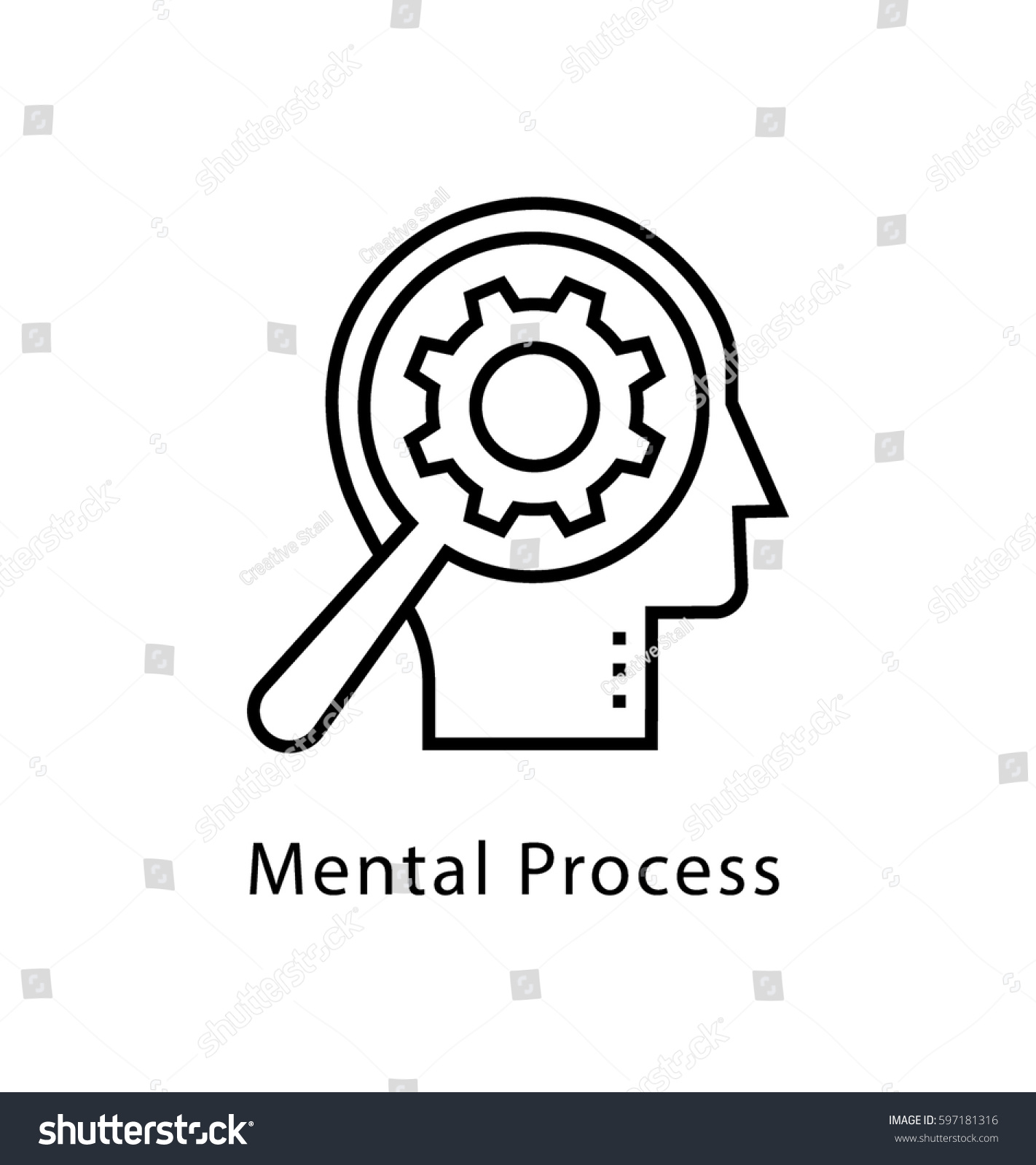 Mental Process Vector Line Icon Stock Vector (Royalty Free) 597181316 ...