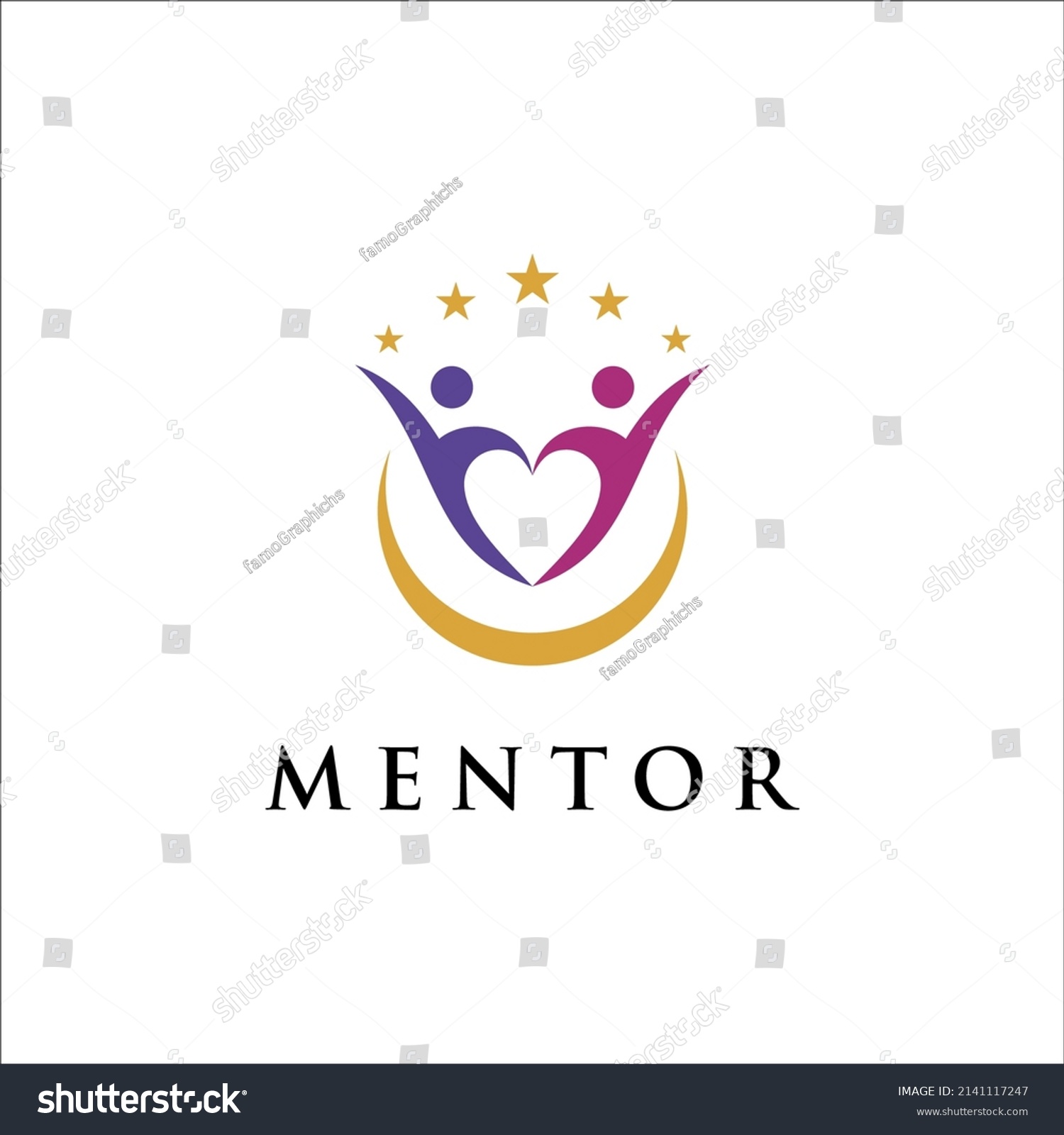 Mentor Logo Heart Vector Stock Vector (Royalty Free) 2141117247 ...