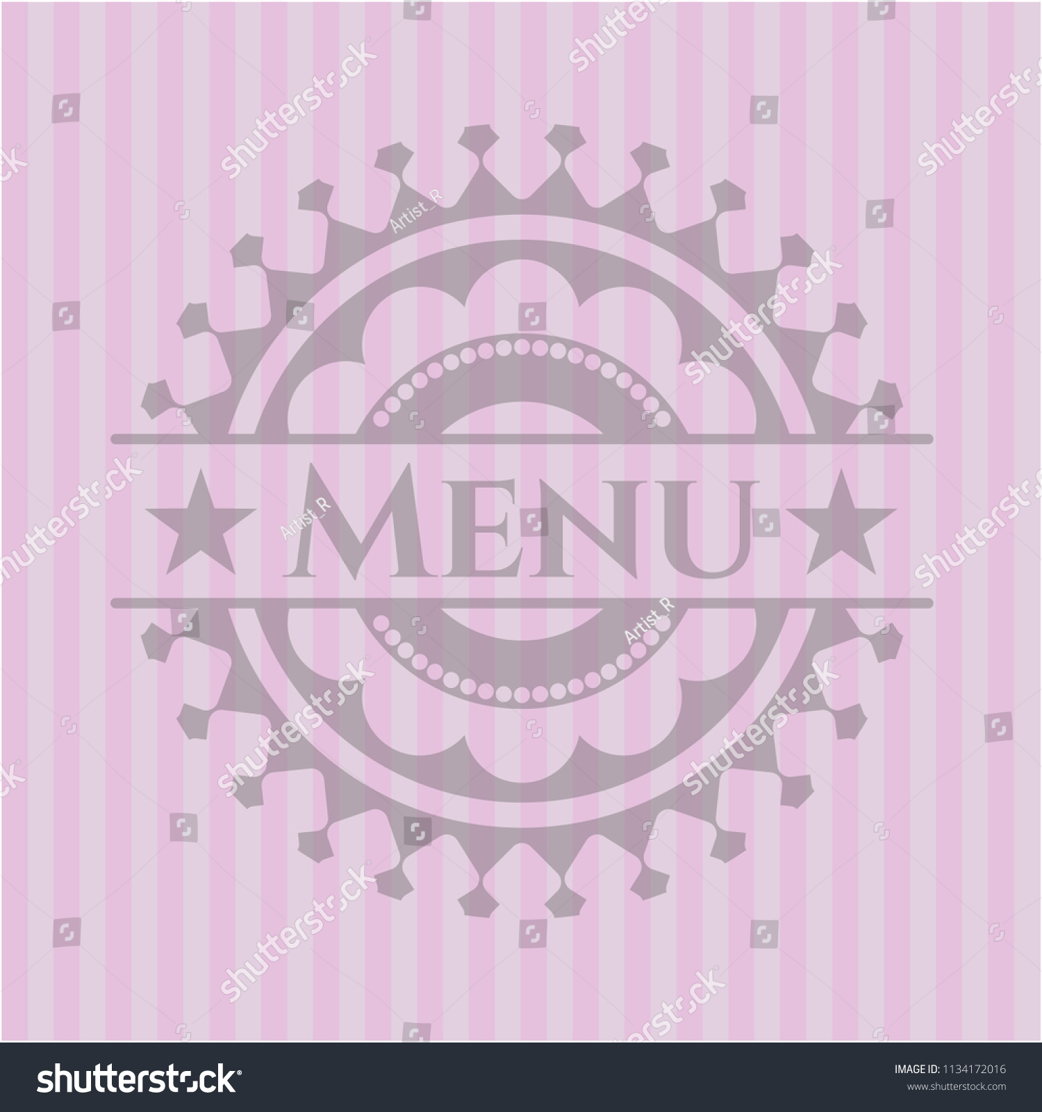 Menu Badge Pink Background Stock Vector (Royalty Free) 1134172016