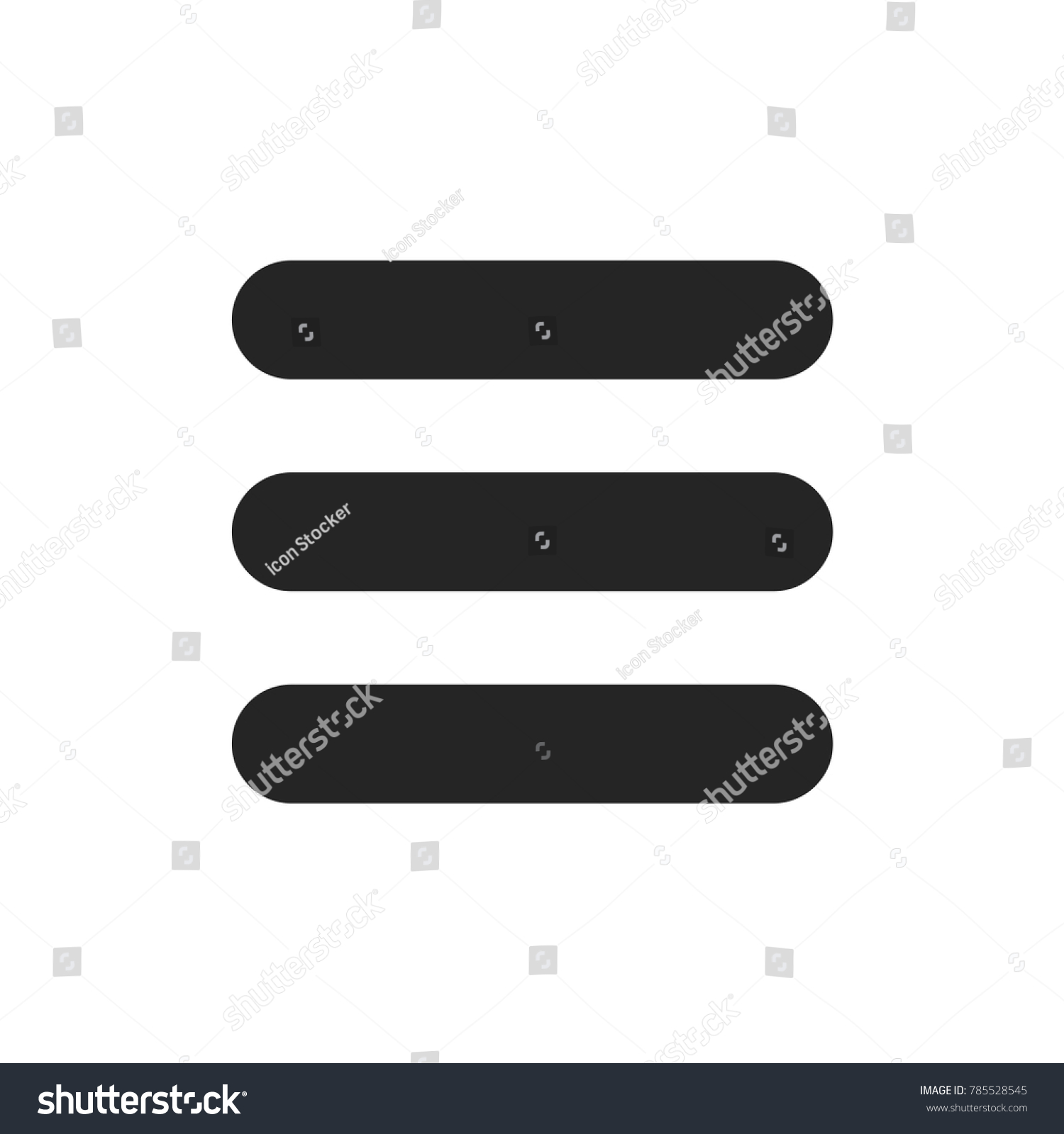 Menu Button Three Horizontal Lines Icon Stock Vector Royalty Free 785528545 Shutterstock