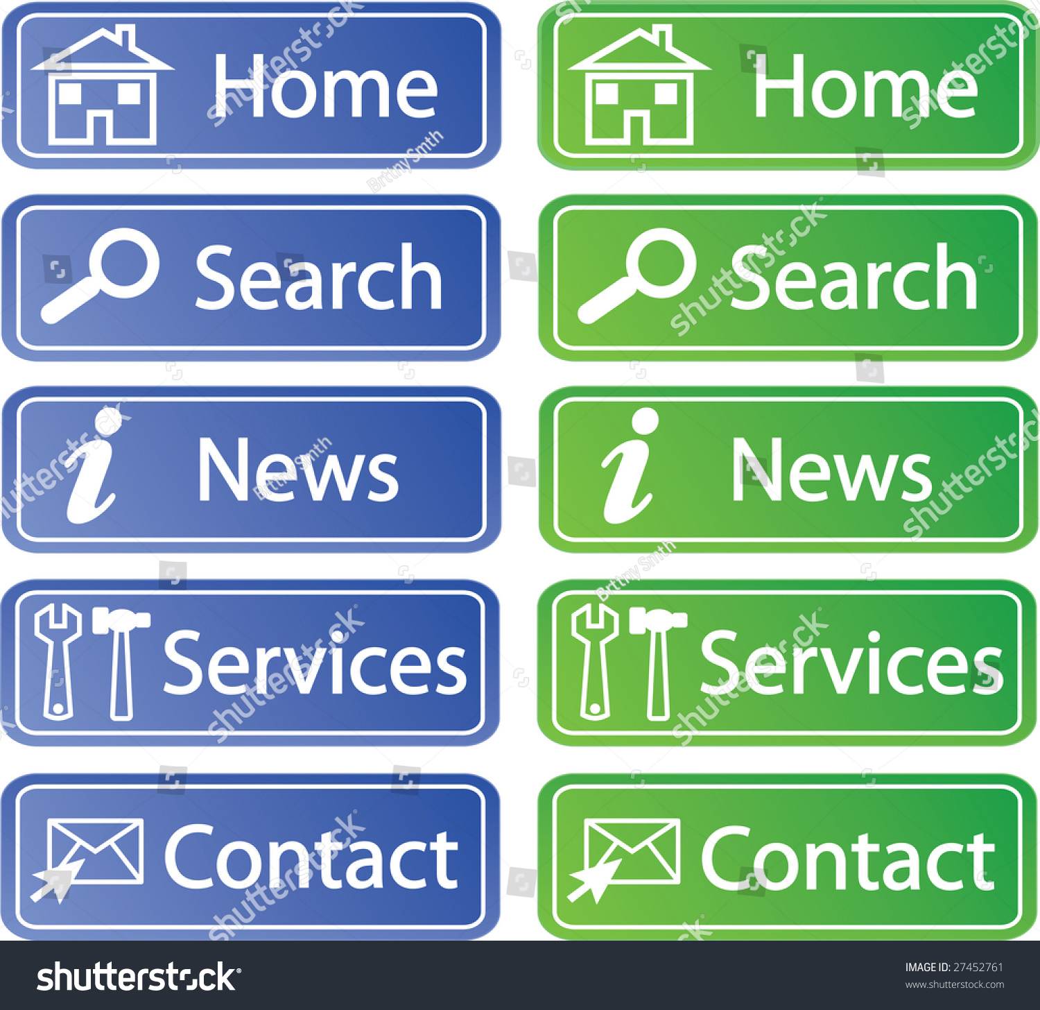 Menu Buttons On A White Background. Stock Vector Illustration 27452761 ...