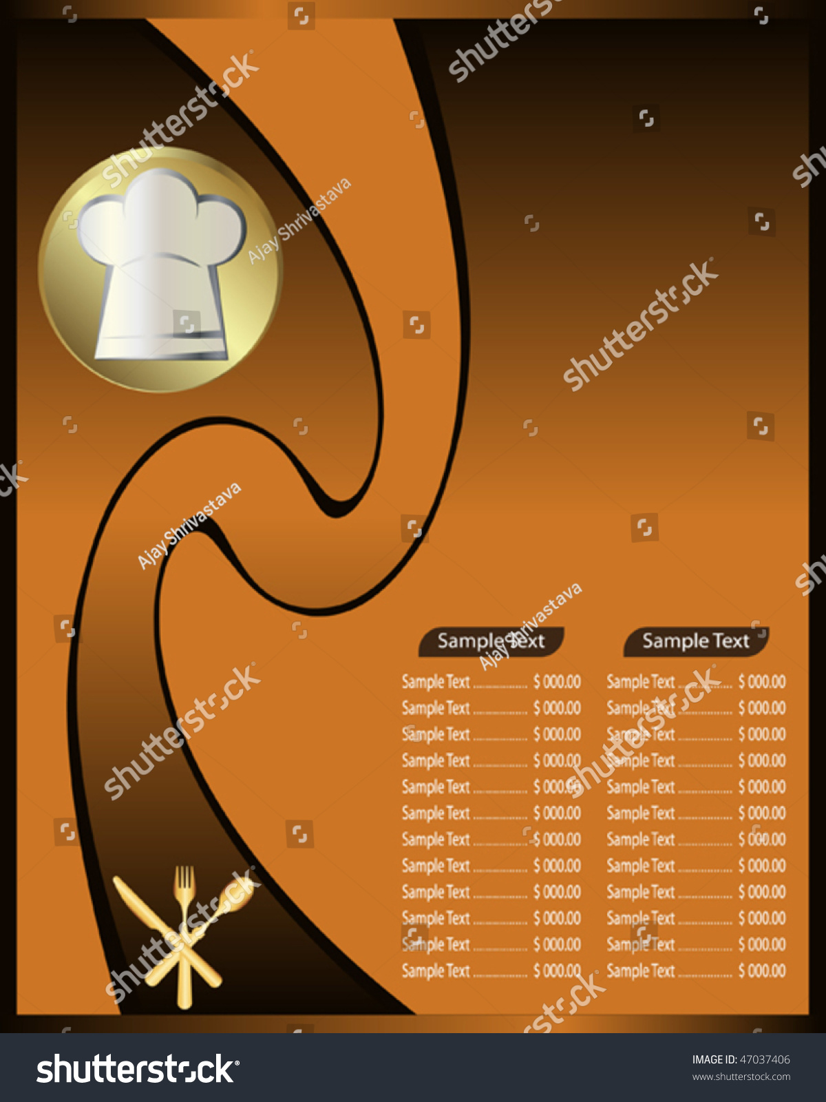 Menu Card Design Template Stock Vector (Royalty Free) 47037406 ...