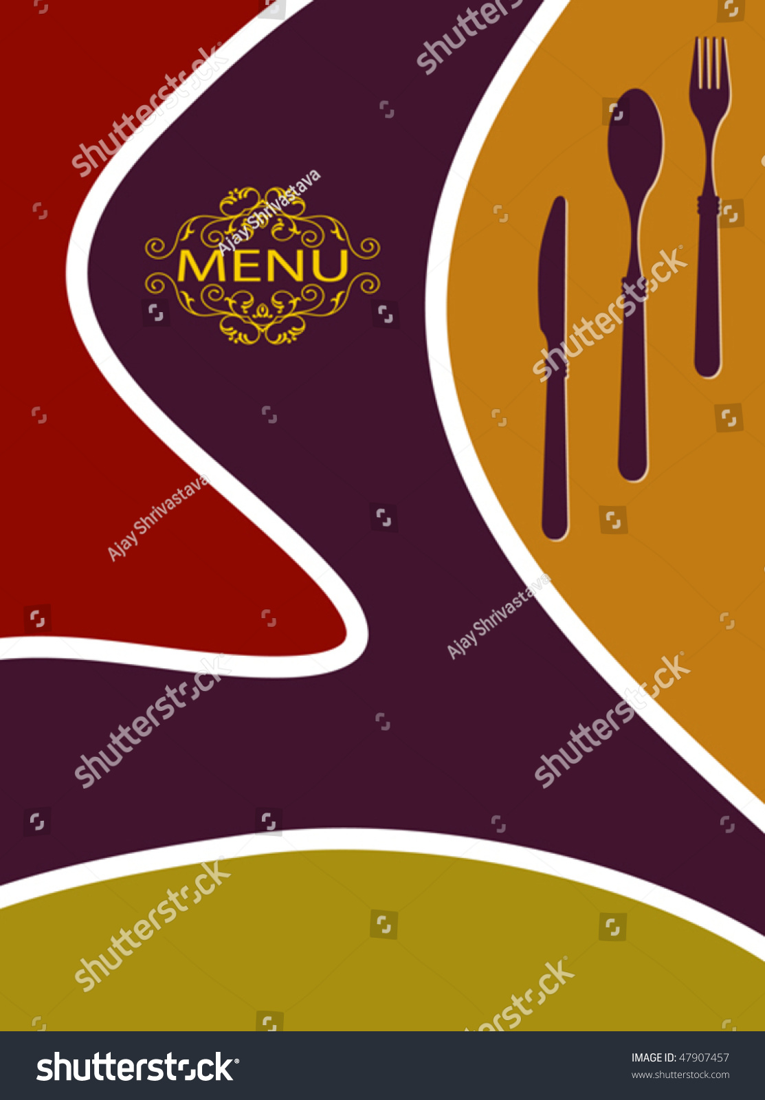 Menu Card Design Template Stock Vector (Royalty Free) 47907457 ...