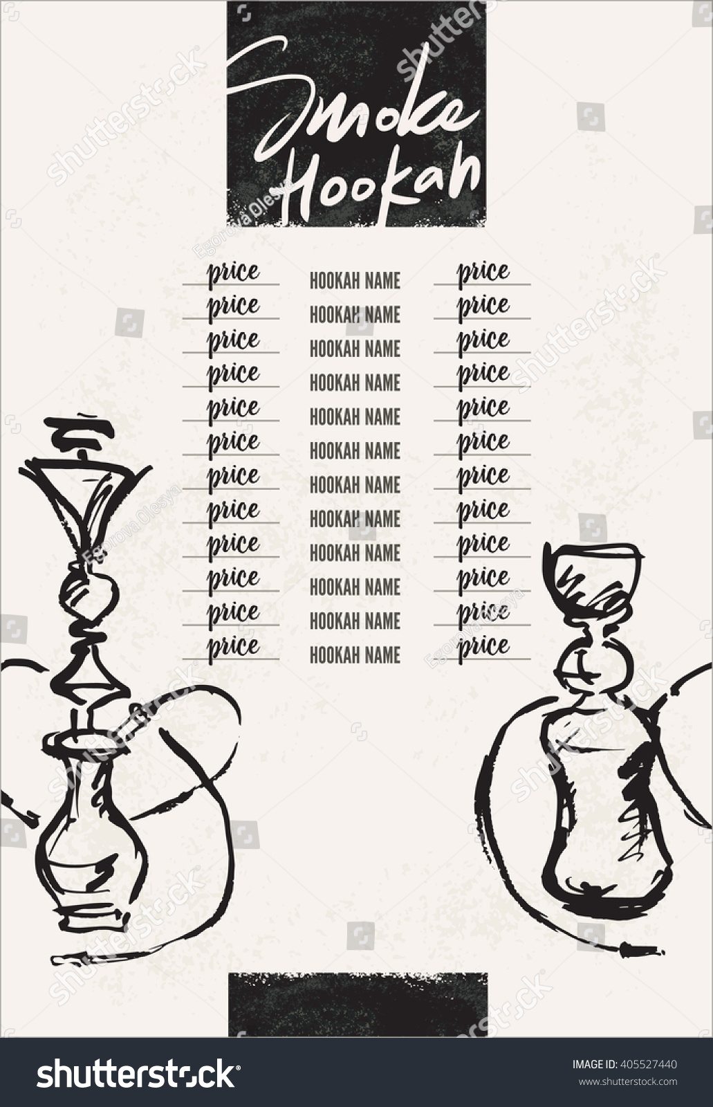 Menu Hookah Illustrations Hookahs Drawn Ink 스톡 벡터(로열티 프리) 405527440 ...