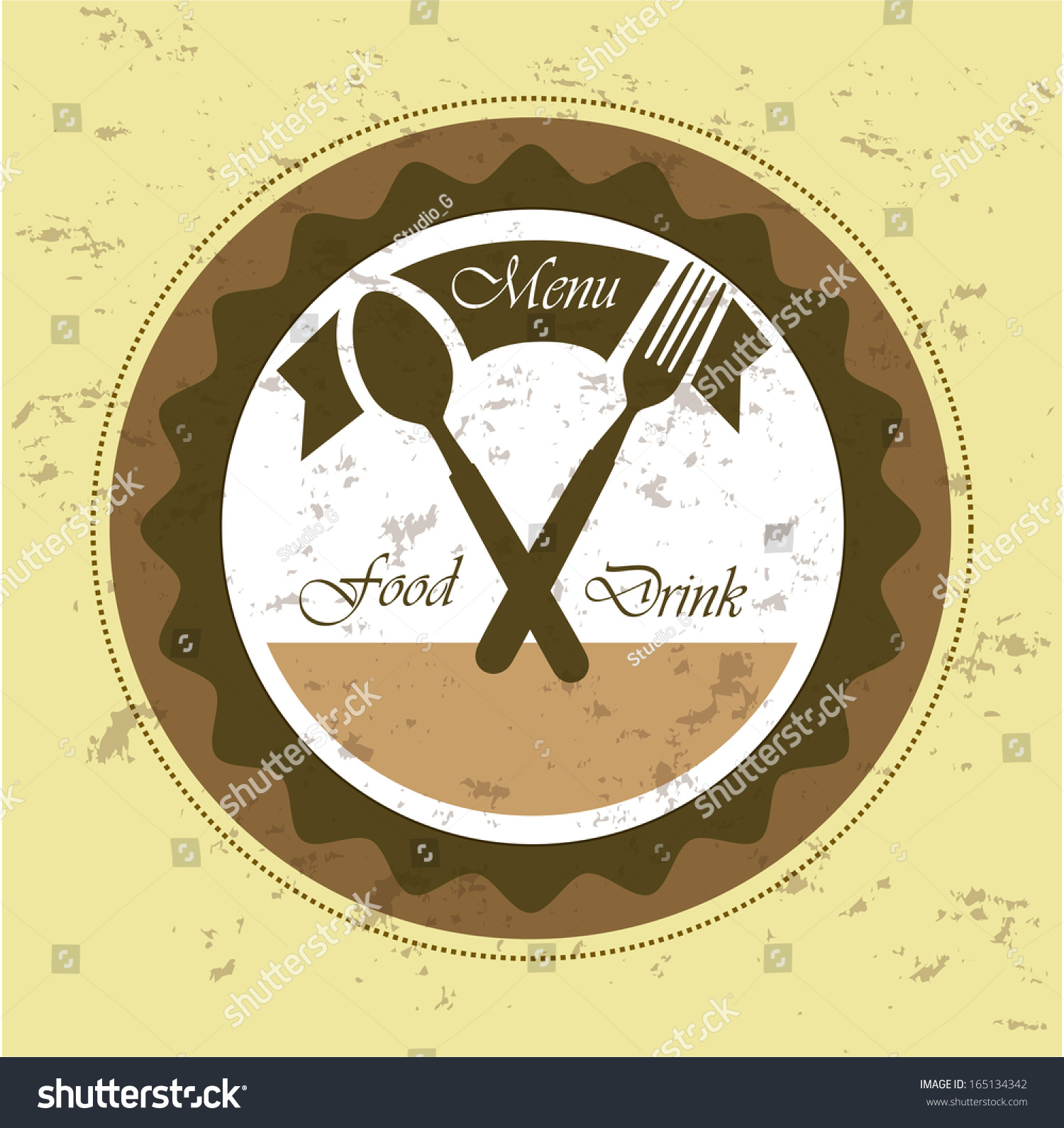 Menu Label Over Cream Background Vector Stock Vector (Royalty Free ...