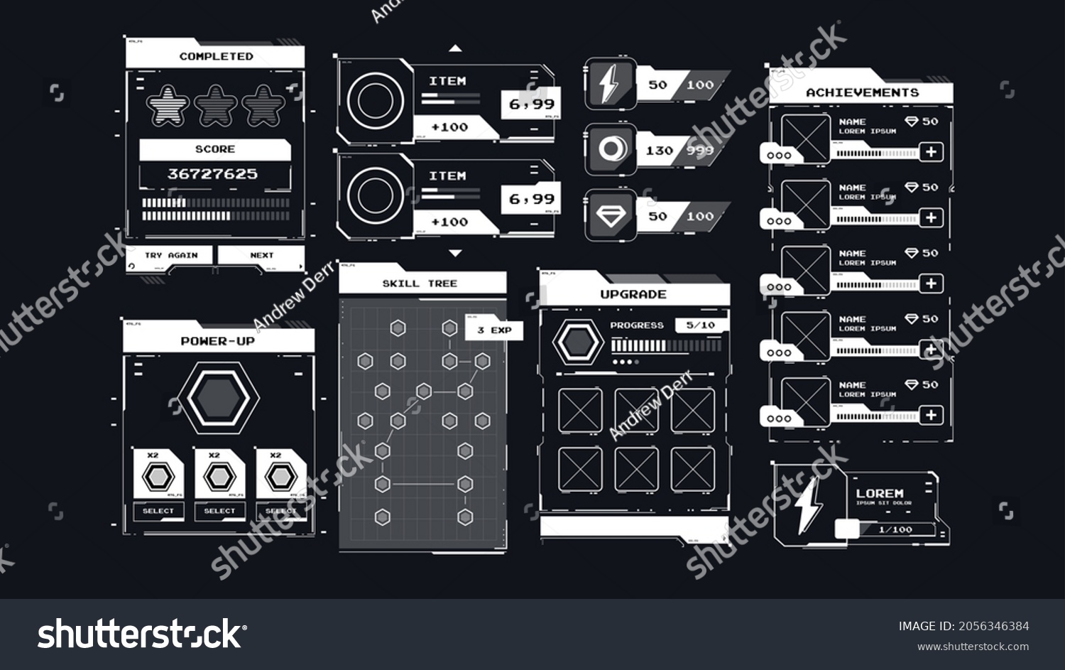 Menu Graphical User Interface Gui Build Stock Vector Royalty Free