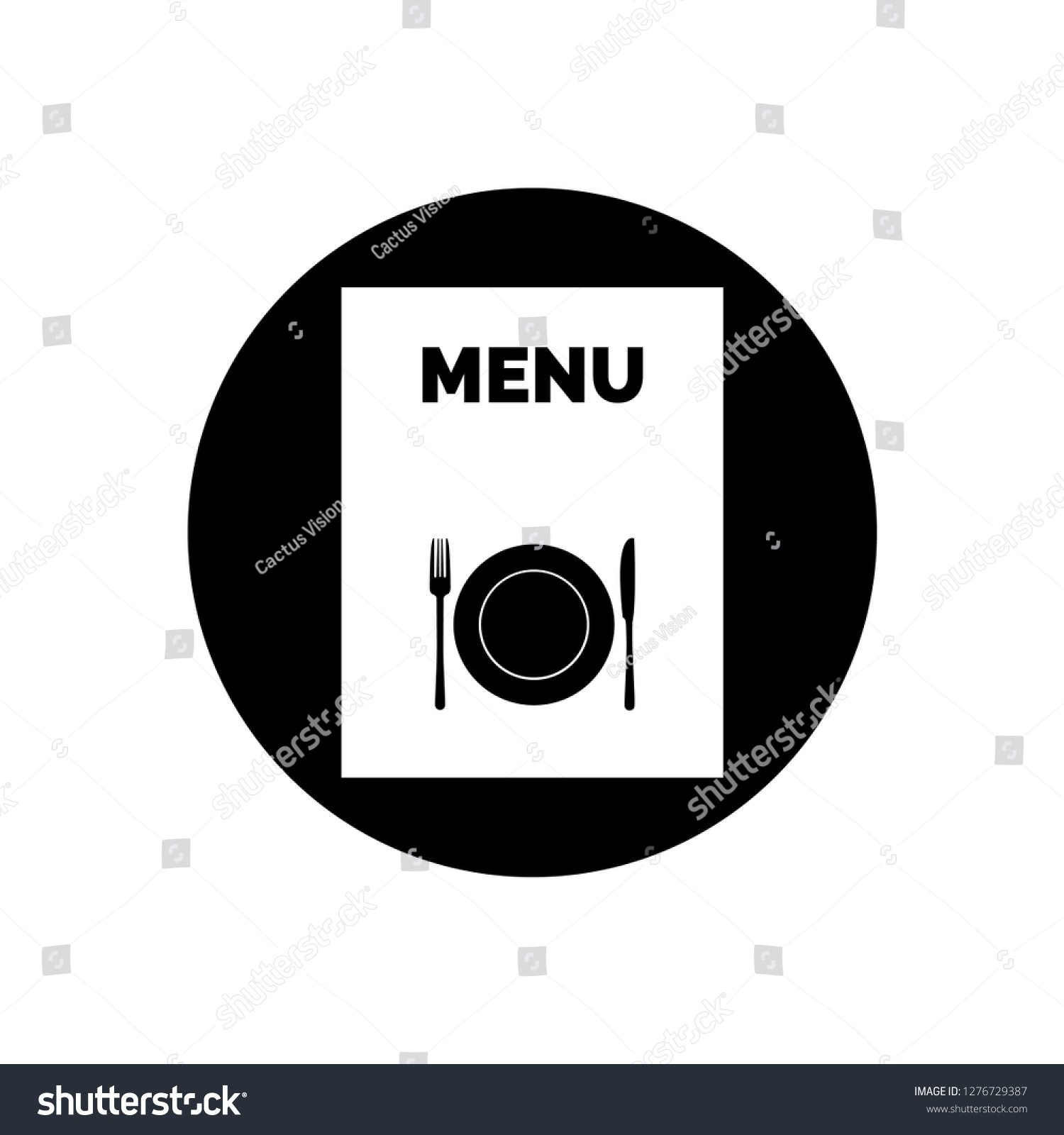 Menu Restaraunt Icon Stock Vector (Royalty Free) 1276729387 | Shutterstock