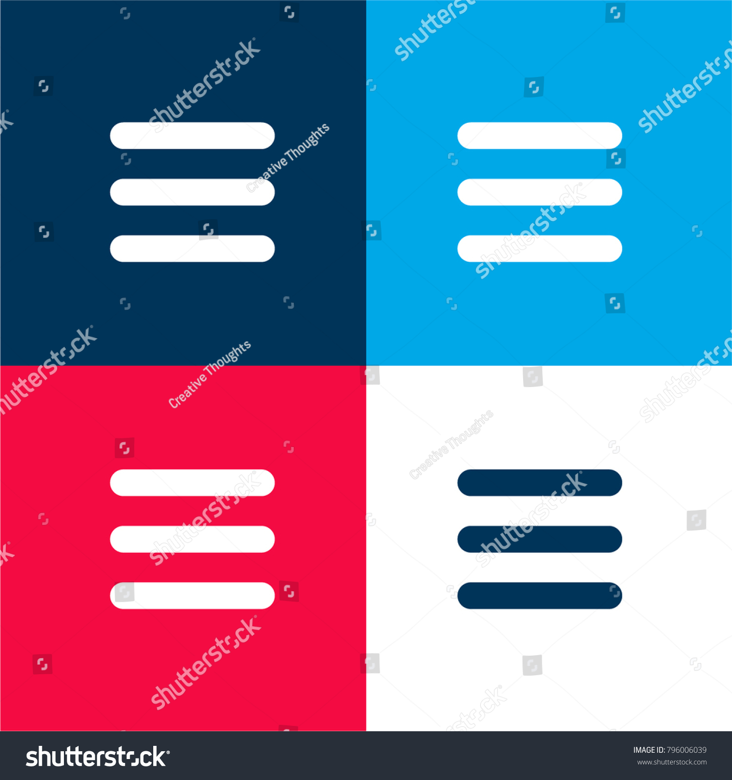 Menu Symbol Three Parallel Lines Four Stock Vector (Royalty Free ...