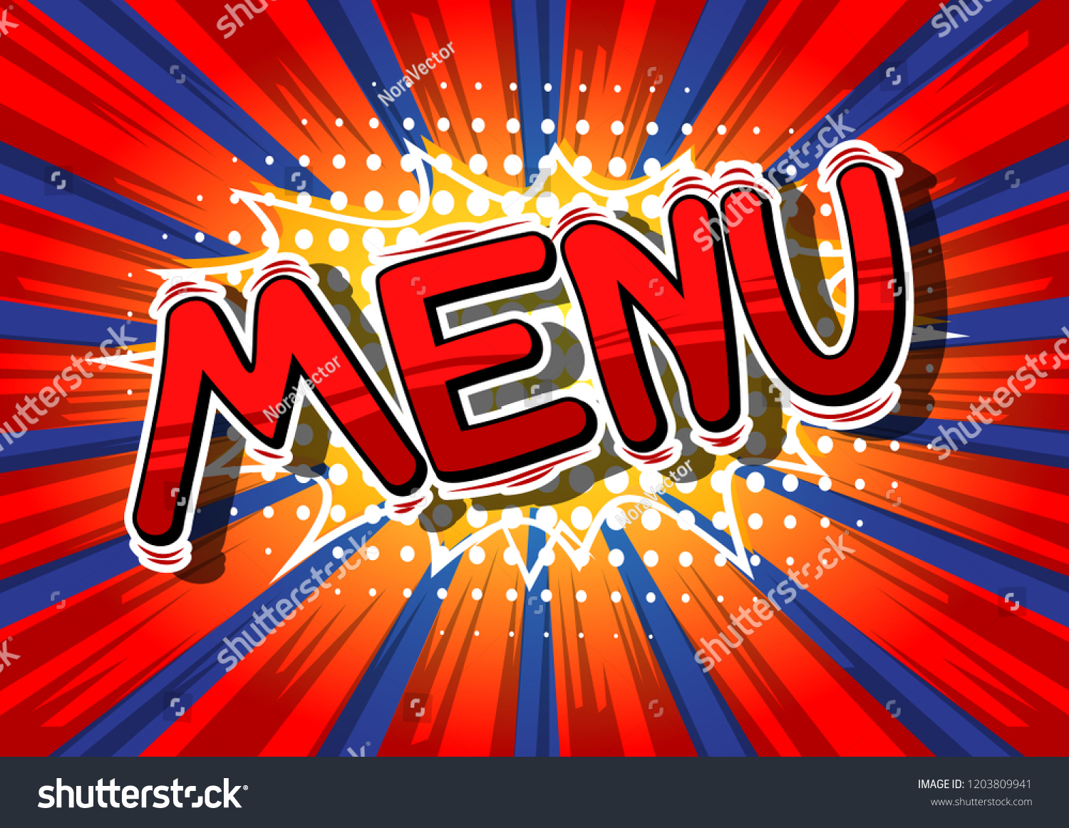 Menu Vector Illustrated Comic Book Style Stock Vector (Royalty Free ...