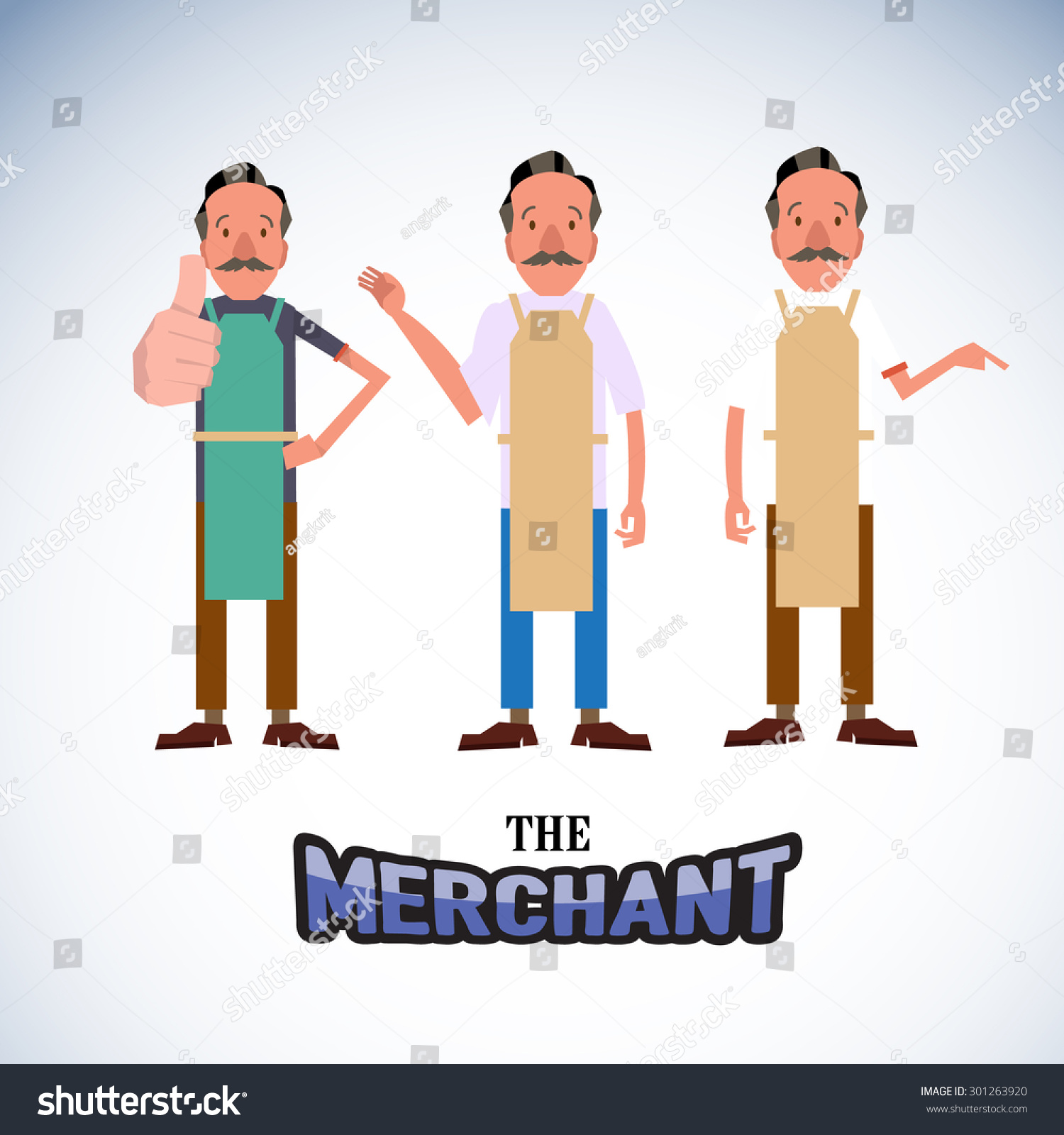 Merchant Character Design Vector Illustration Stock Vector (Royalty ...