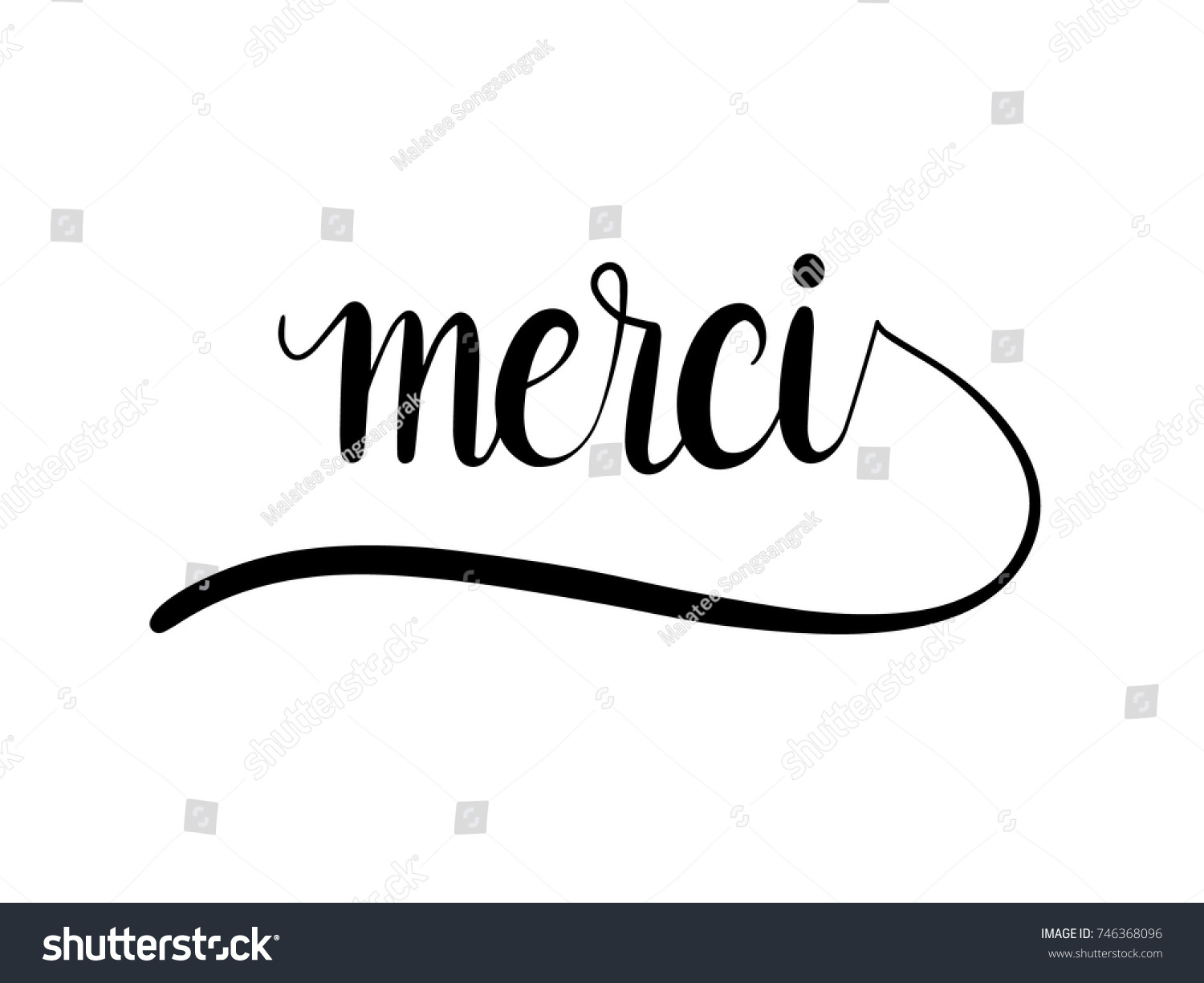 Merci Calligraphy Hand Lettering Vector Stock Vector (Royalty Free ...