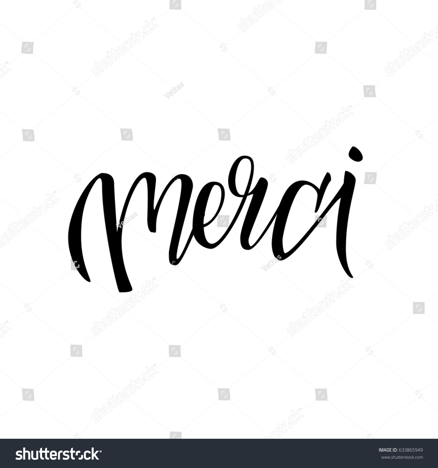 Merci Lettering Stock Vector (Royalty Free) 633865949 | Shutterstock