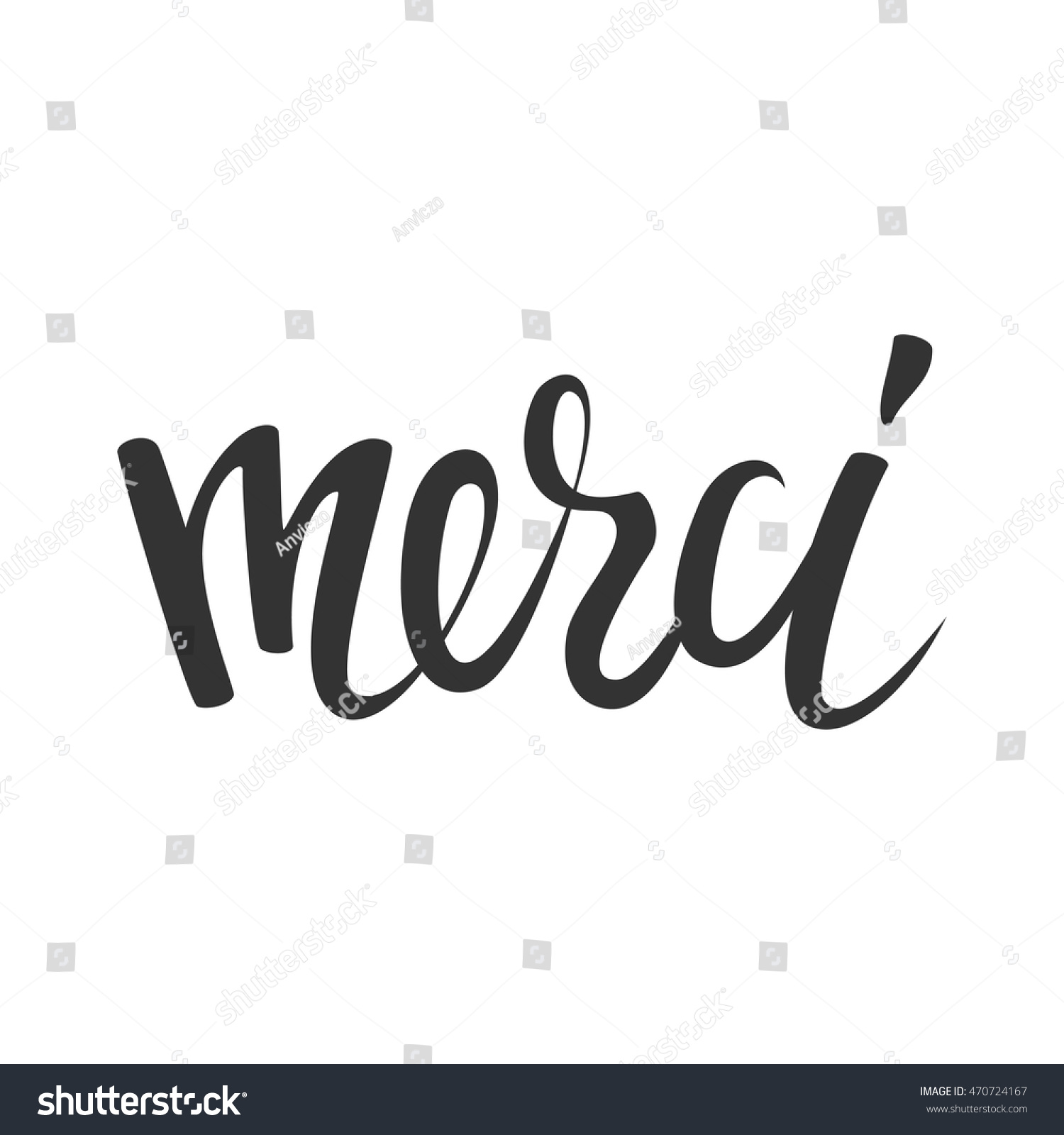 Merci Lettering Design Vector Illustration Stock Vector (Royalty Free ...