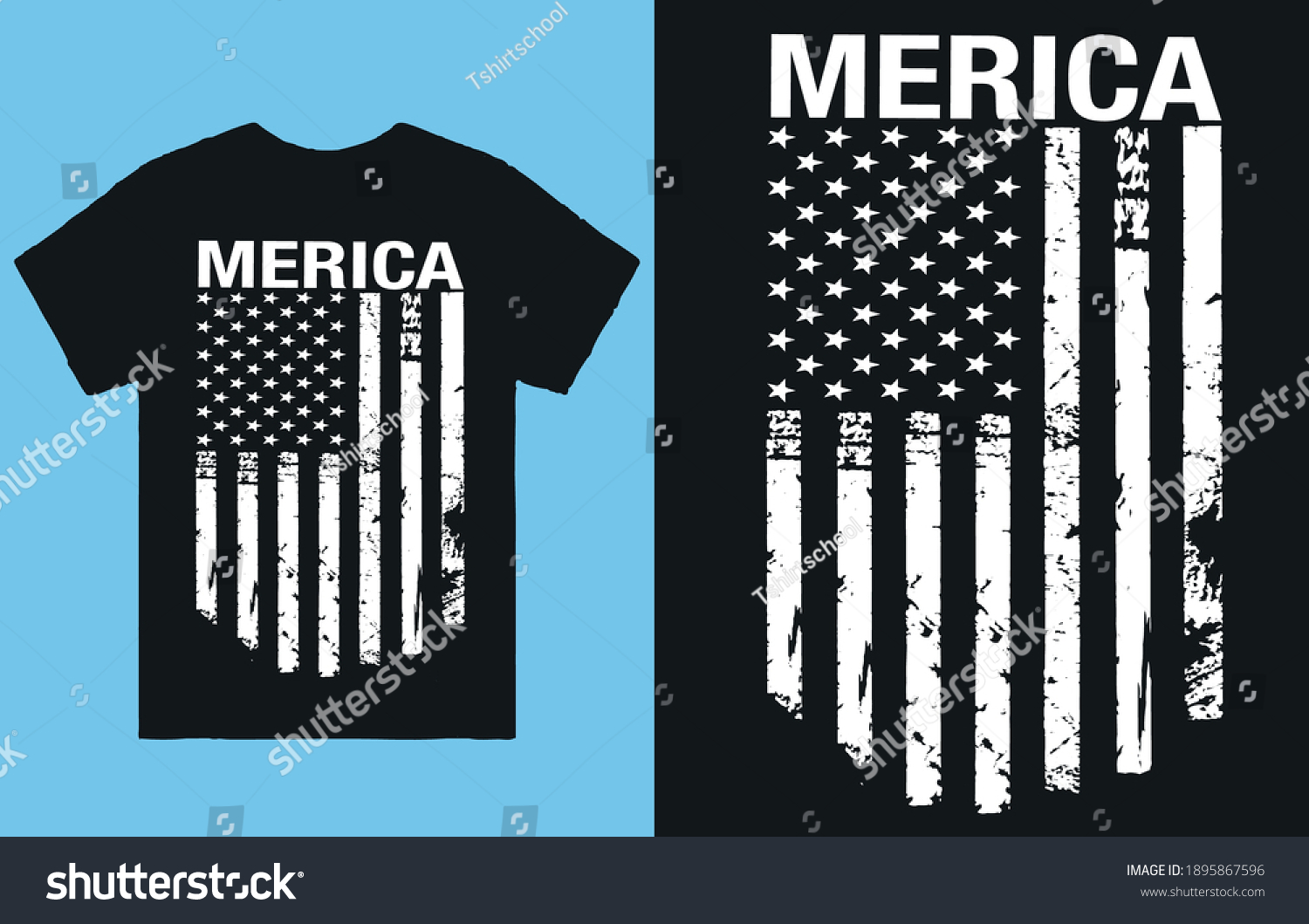 Merica Flag T Shirt Design Vector Stock Vector (Royalty Free) 1895867596