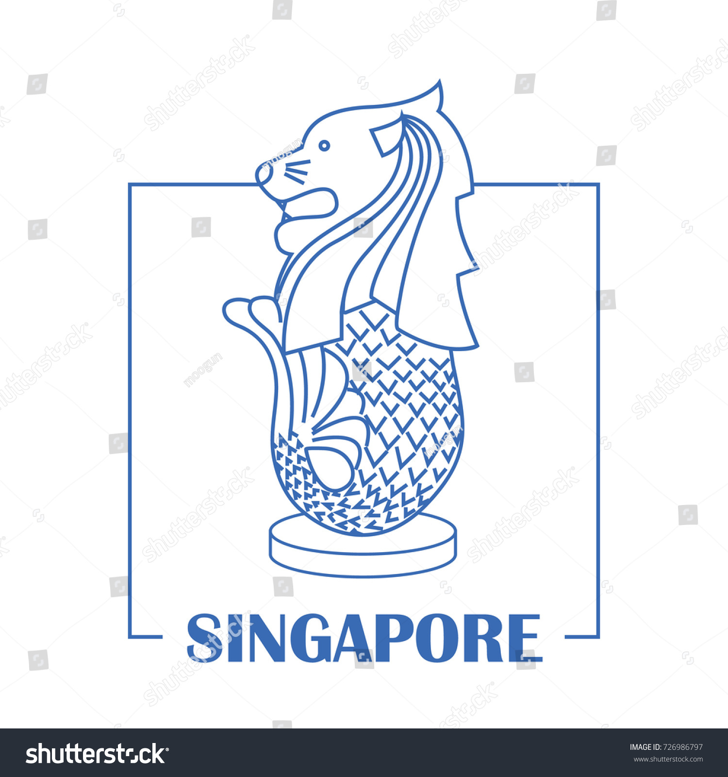 Merlion Singapore Line Art Design Vector Stock Vector (Royalty Free ... Merlion Singapore Line Art Design Vector Stock Vector (Royalty Free ...
