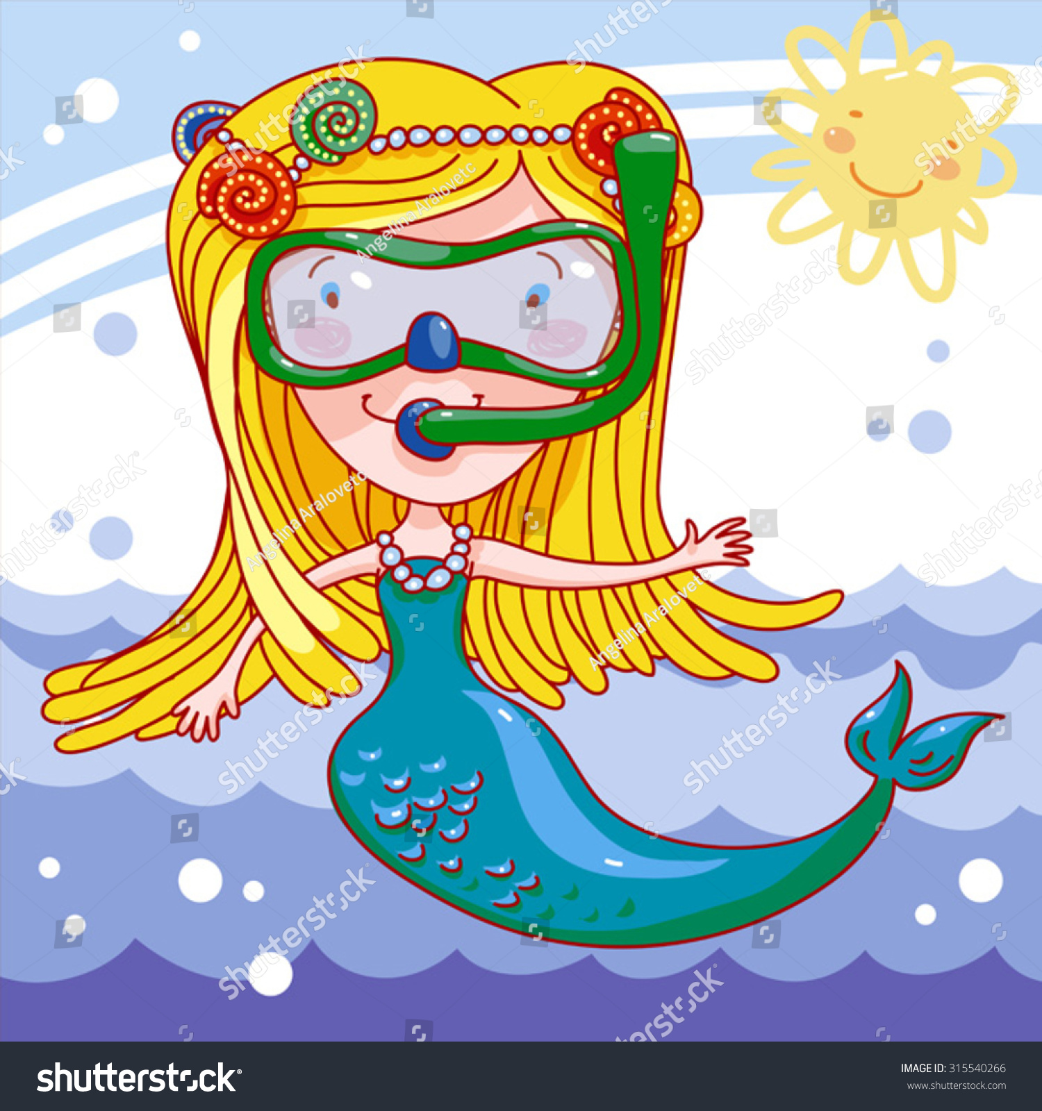 Mermaid Diving Stock Vector 315540266 - Shutterstock