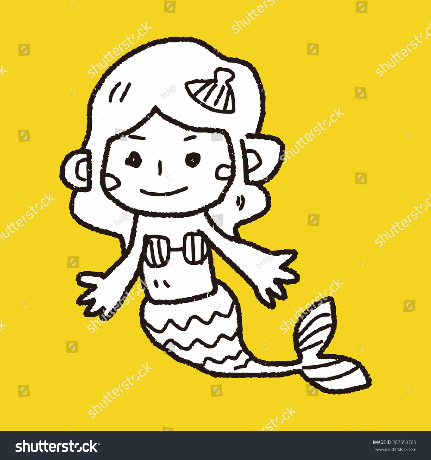 Mermaid Doodle Stock Vector (Royalty Free) 287558780