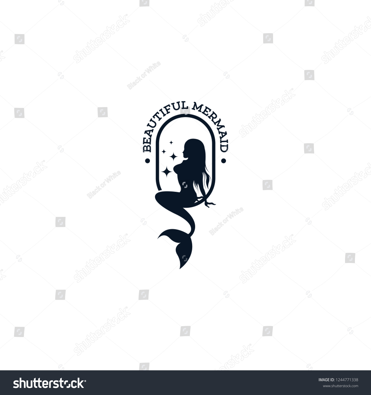 Mermaid Logo Vector Template Stock Vector (Royalty Free) 1244771338