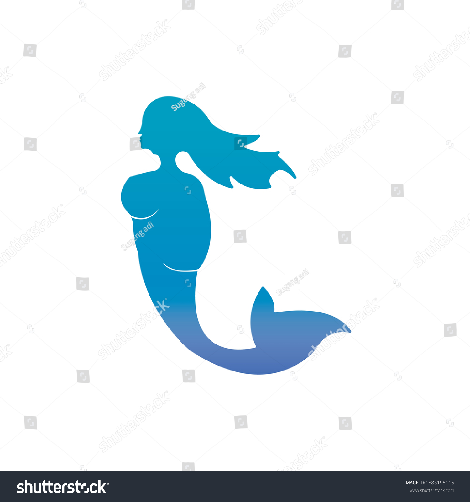 Mermaid Vector Illustration Design Template Stock Vector (Royalty Free ...